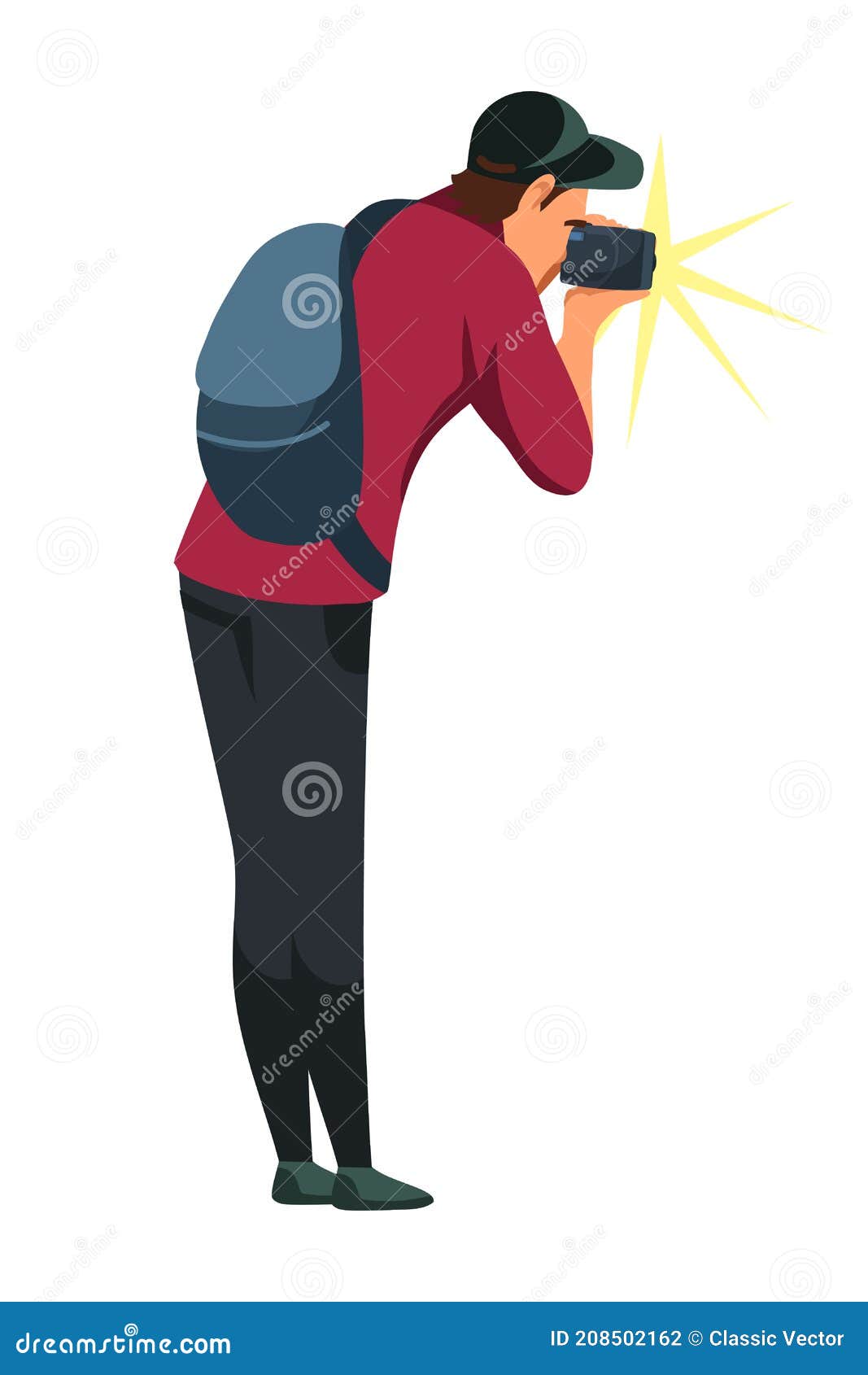 Vector Character Photographer with Compact Camera Stock Vector ...