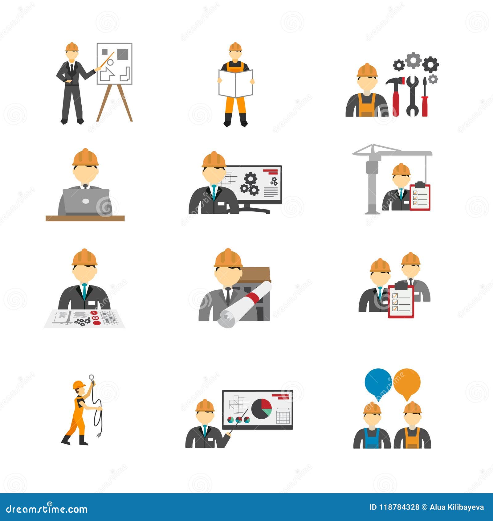 Vector Characters Of Engineers And Constructional Elements ...