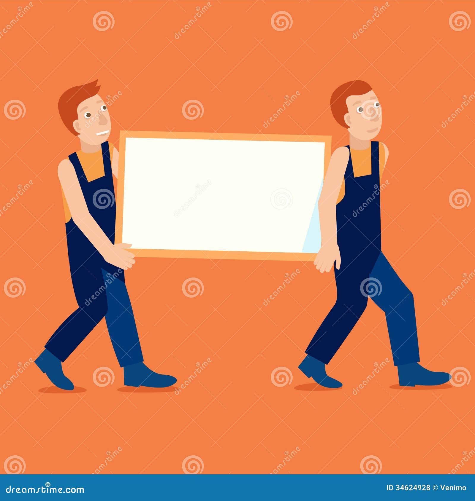 Vector Characters Holding Empty Frame Stock Vector - Illustration of ...