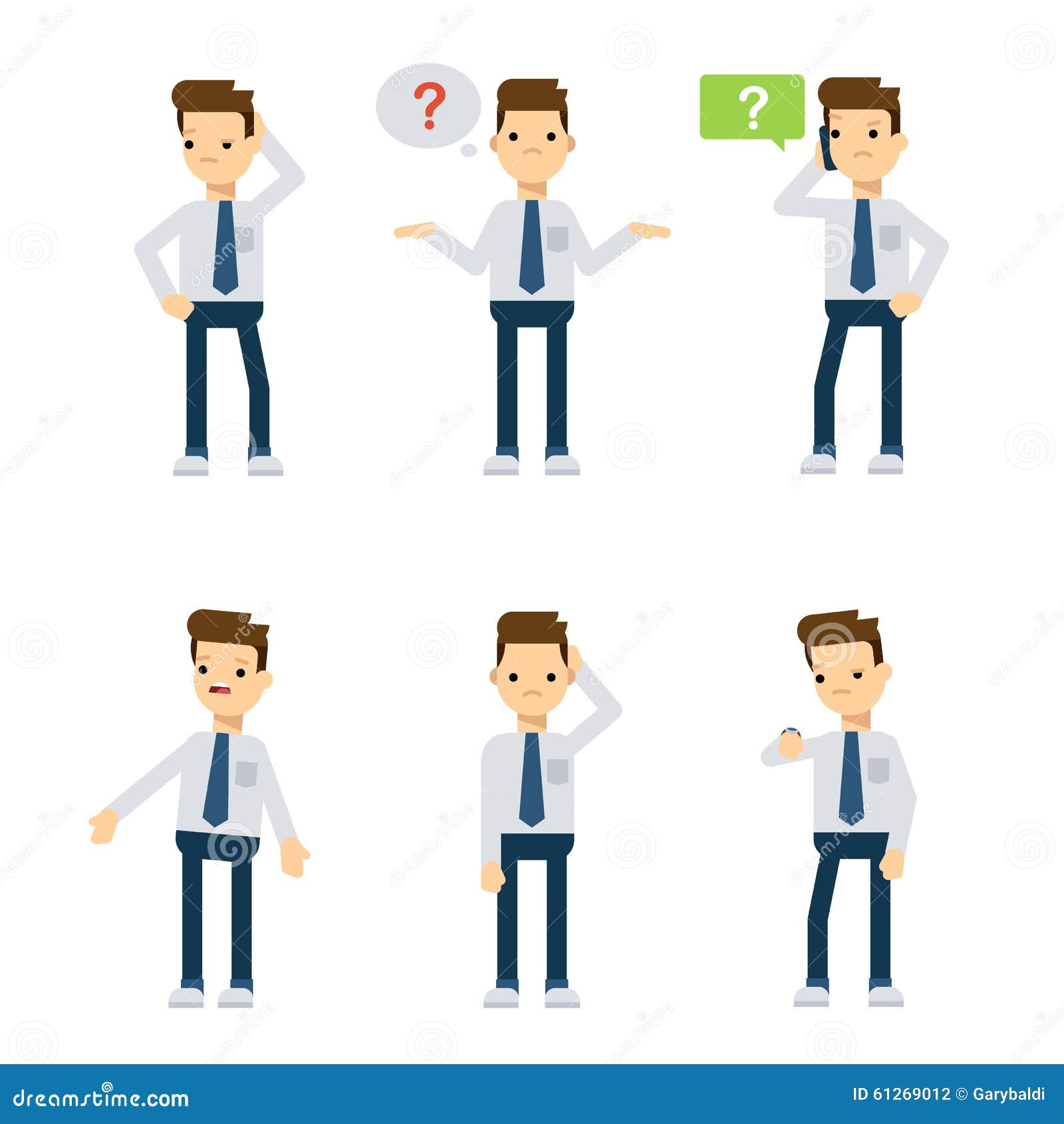 Vector Characters: Office Guy Being Confused. Stock Illustration ...