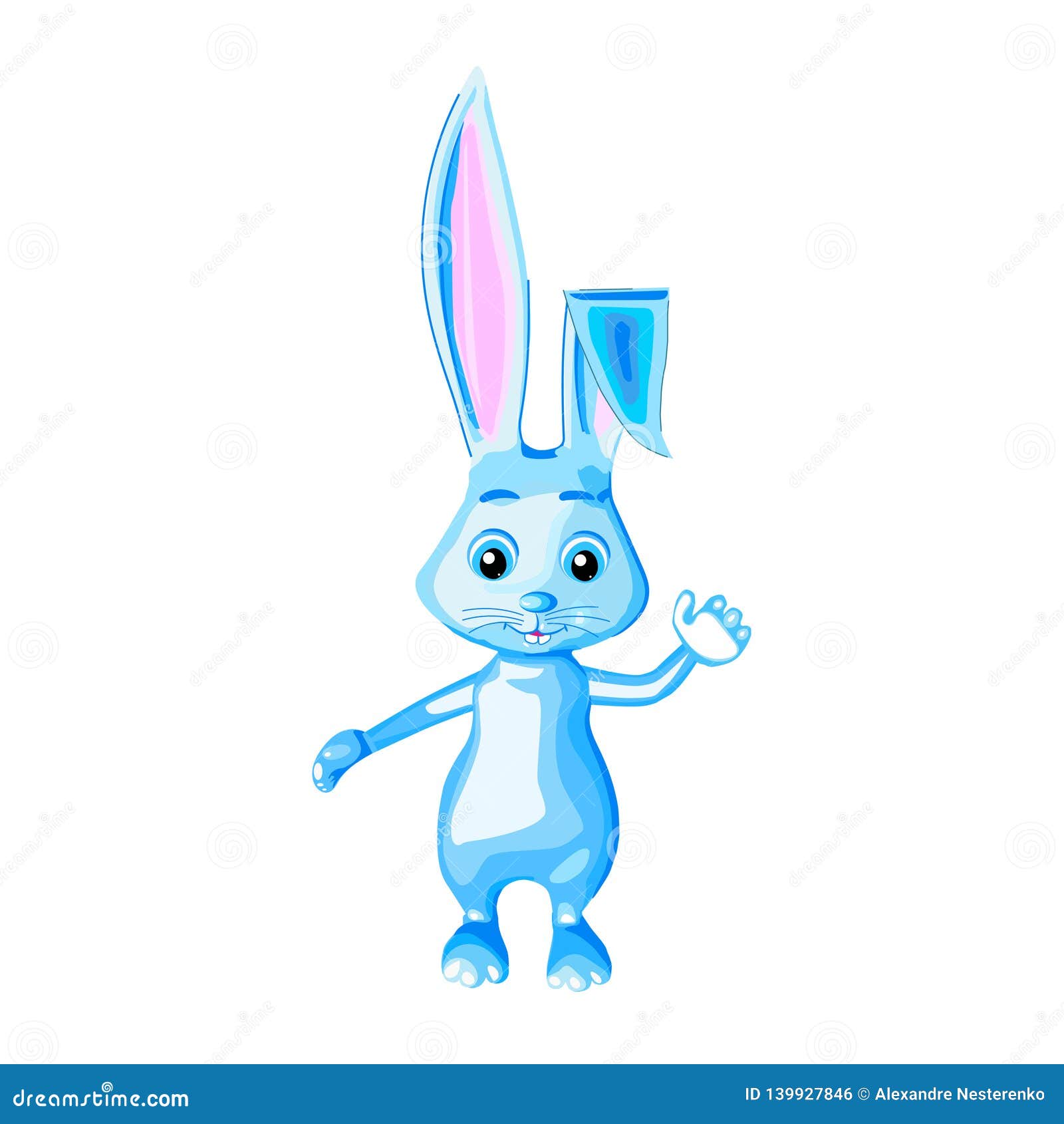 Vector.charming Rabbit with a Drooping Ear and with Congratulations ...