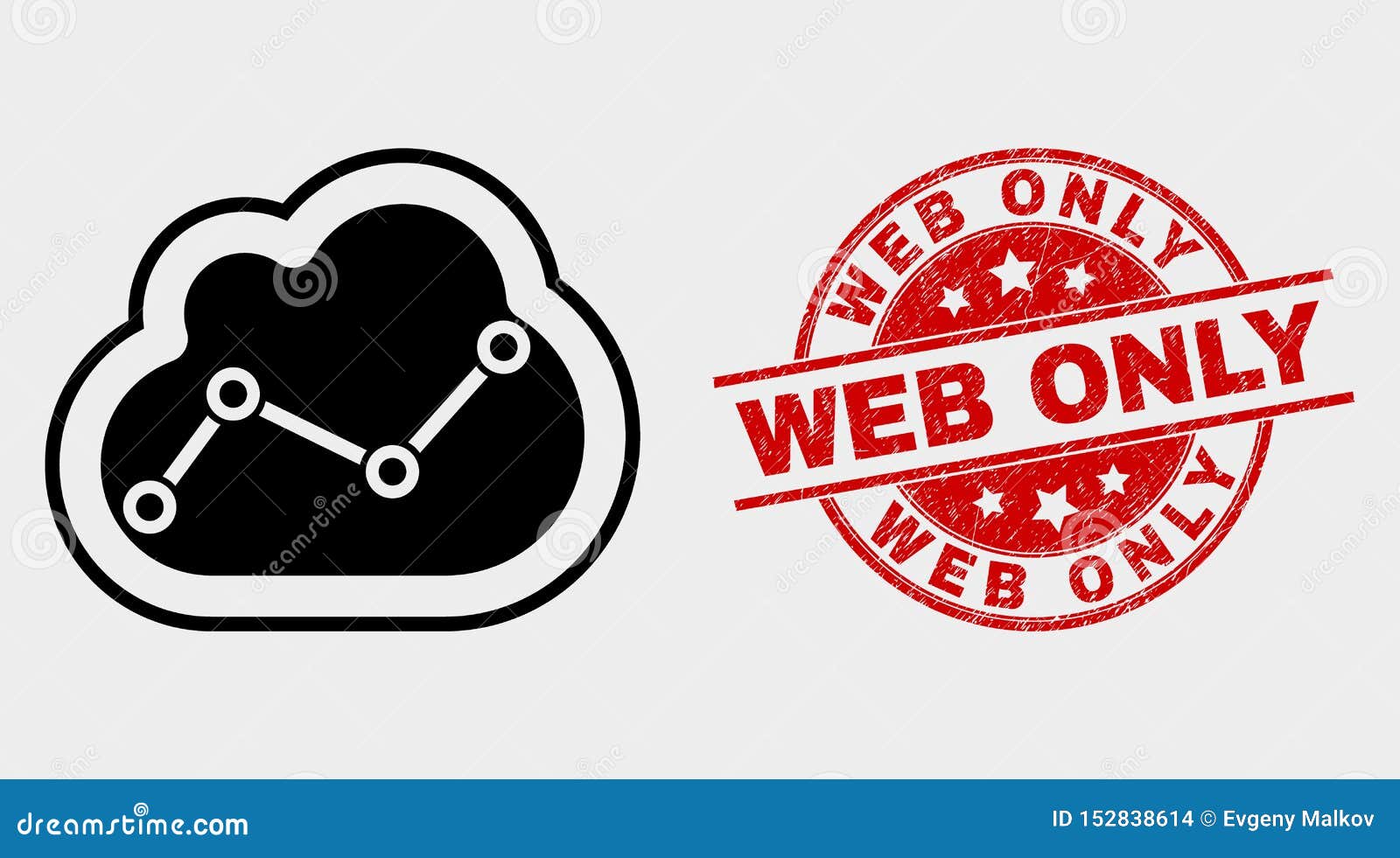 Vector Chart Cloud Icon and Distress Web only Stamp Stock Vector ...
