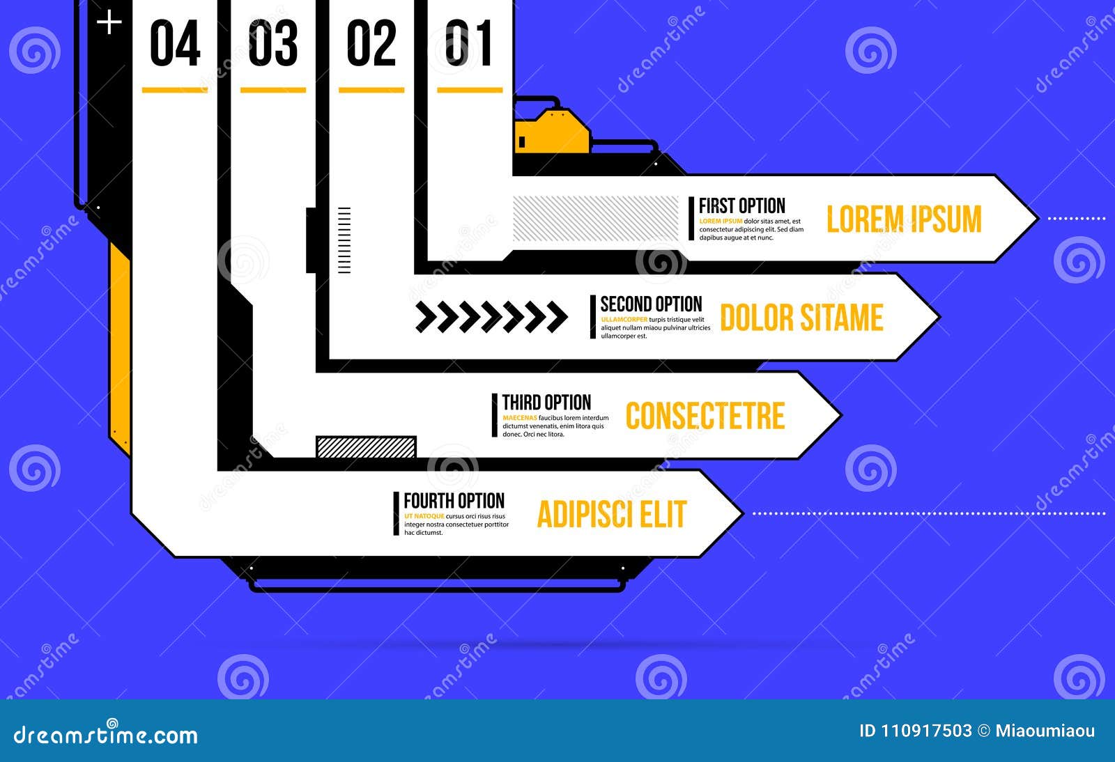 Vector Chart. Four Directional Arrows/options in Geometric Industrial ...