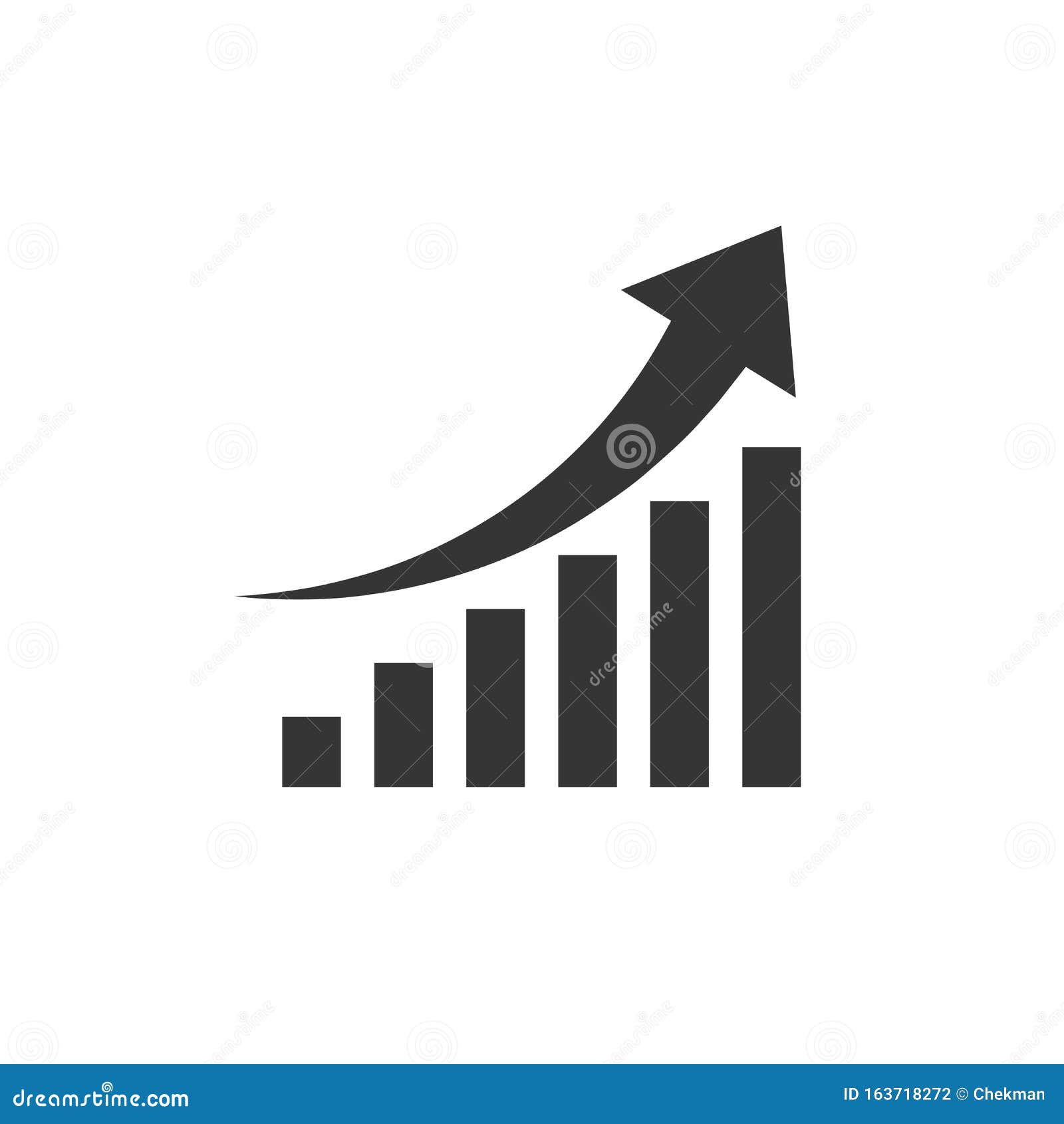 Vector Chart Growing Bar Icon Stock Illustration - Illustration of ...