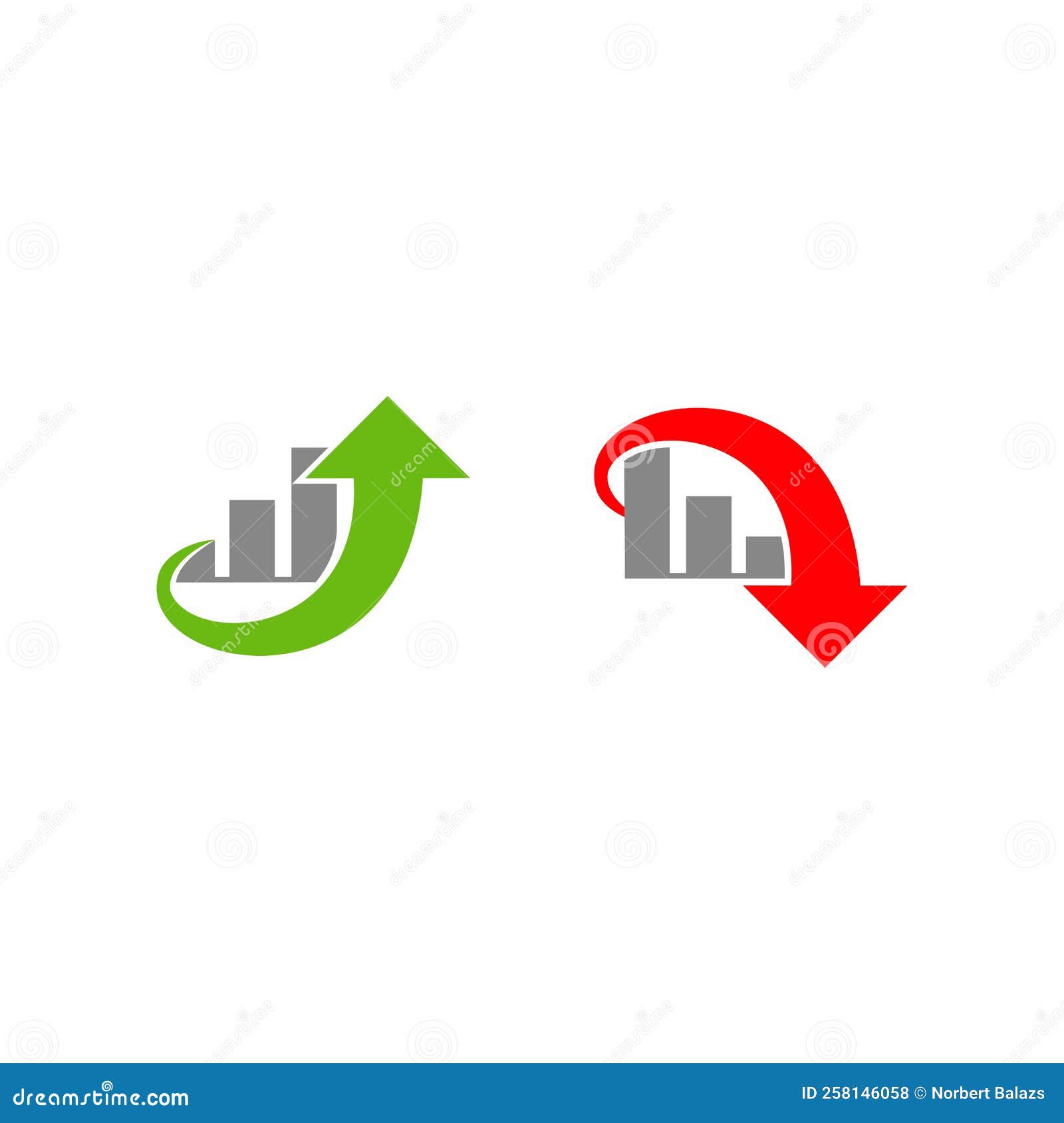 Vector Chart Icon, Vector Growing Graph Icon, Falling Chart Icon, Data ...