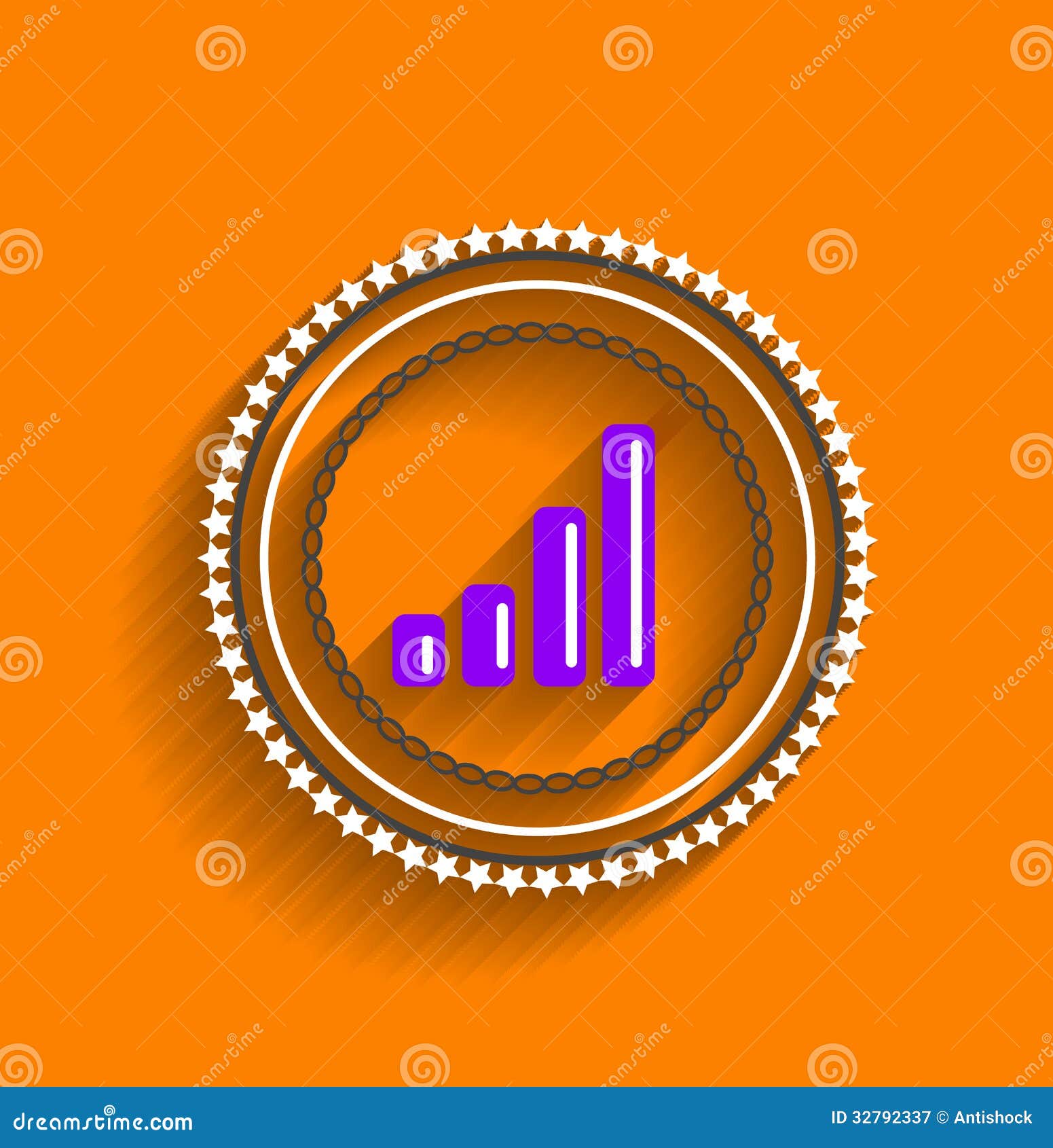Vector Chart Icon Stamp Modern Flat Design Stock Vector - Illustration ...