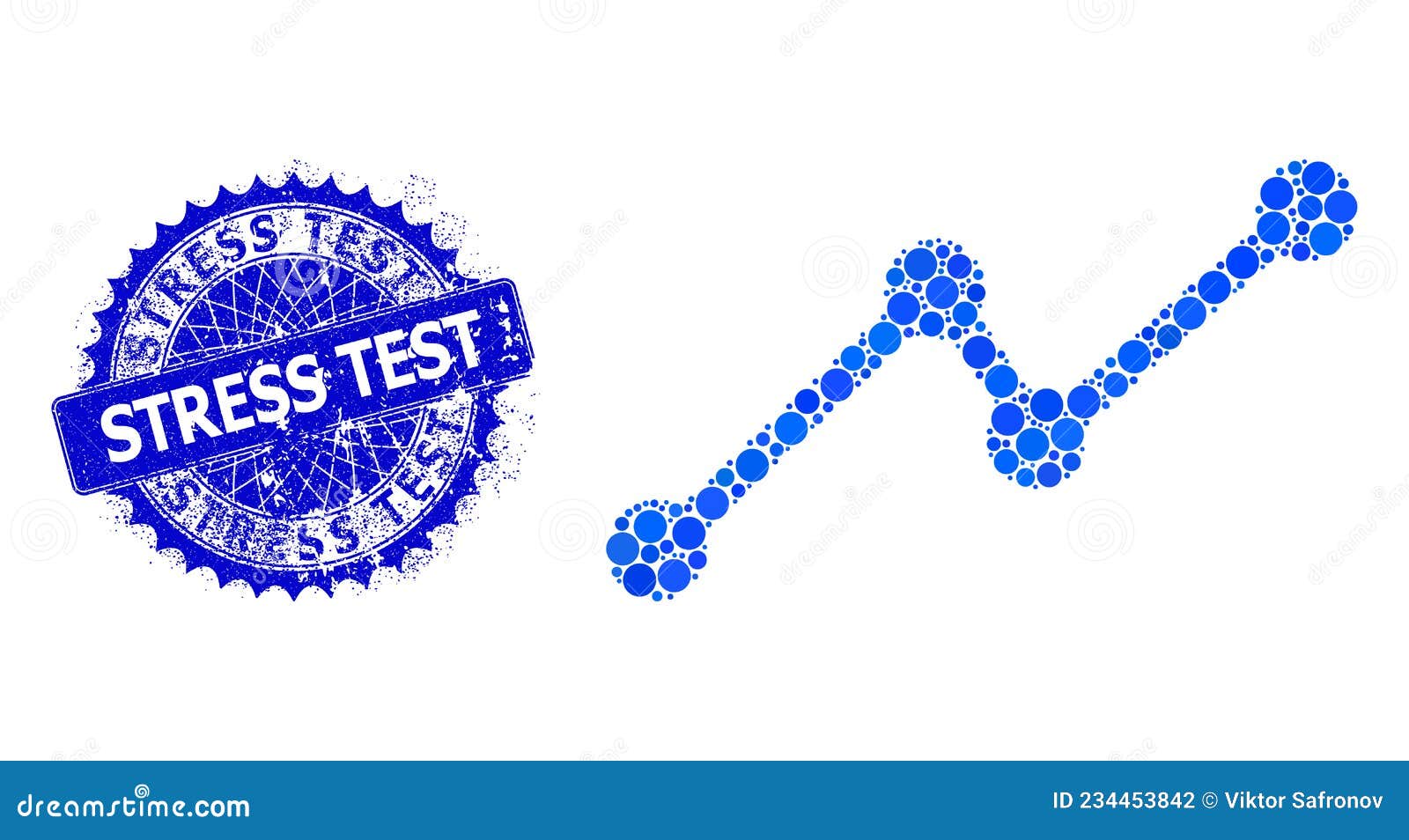 Vector Chart Mosaic of Small Circles with Scratched Stress Test Stamp ...