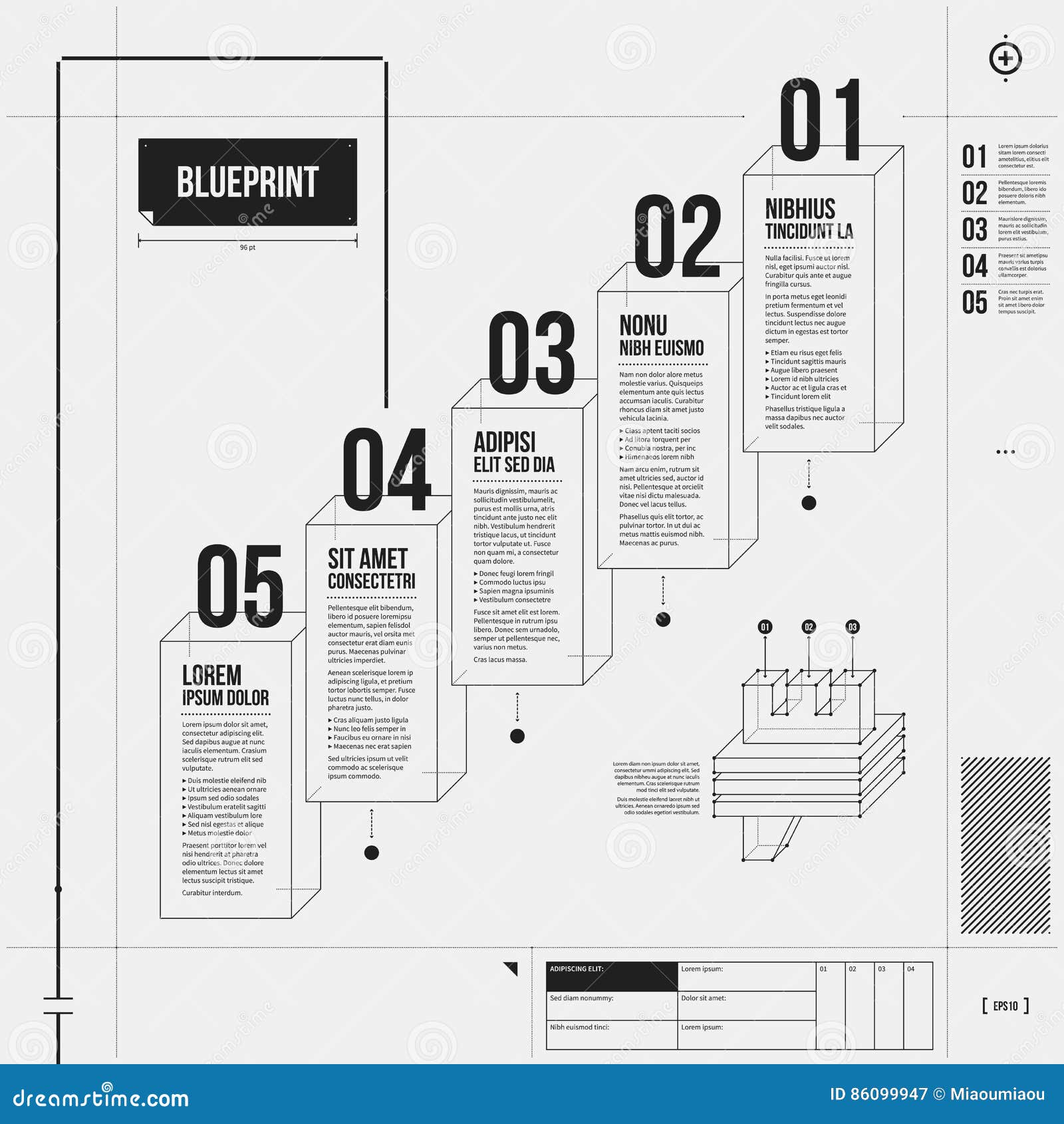 Vector Chart Template in Draft Style Stock Vector - Illustration of ...