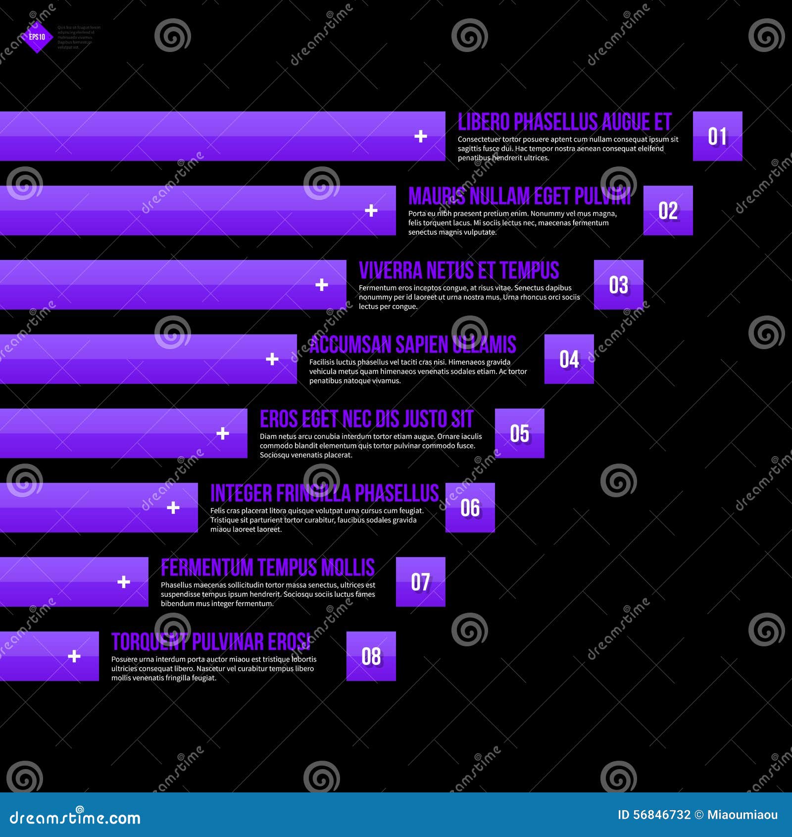 Vector Chart Template with Horizontal Elements. Stock Vector ...