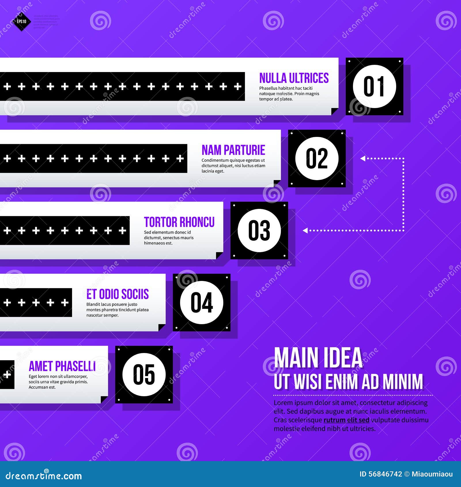 Vector Chart Template with Horizontal Elements. Stock Vector ...