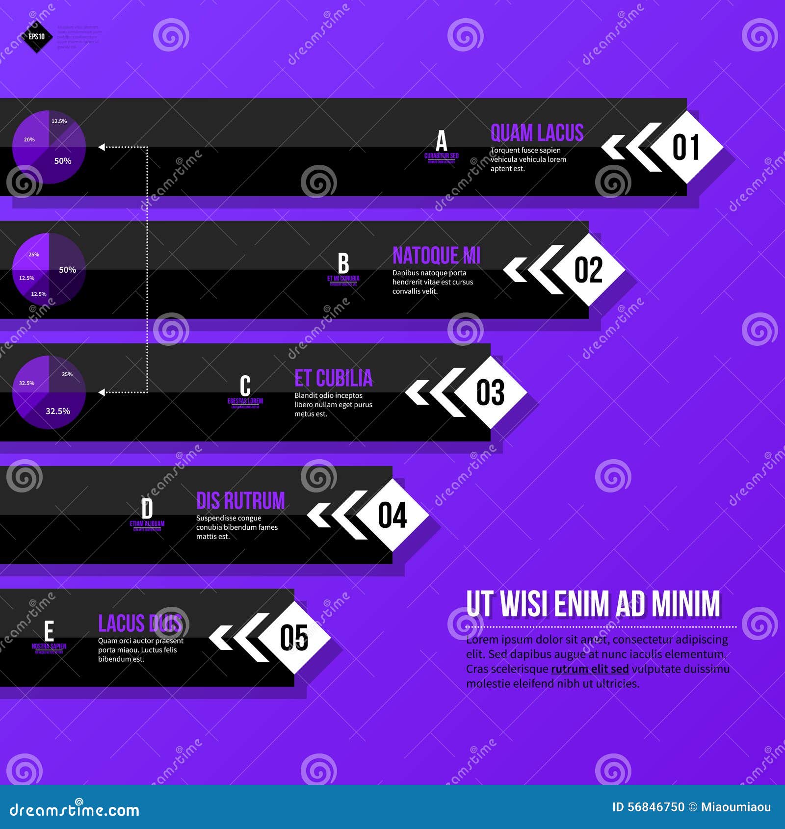 Vector Chart Template with Horizontal Elements. Stock Vector ...