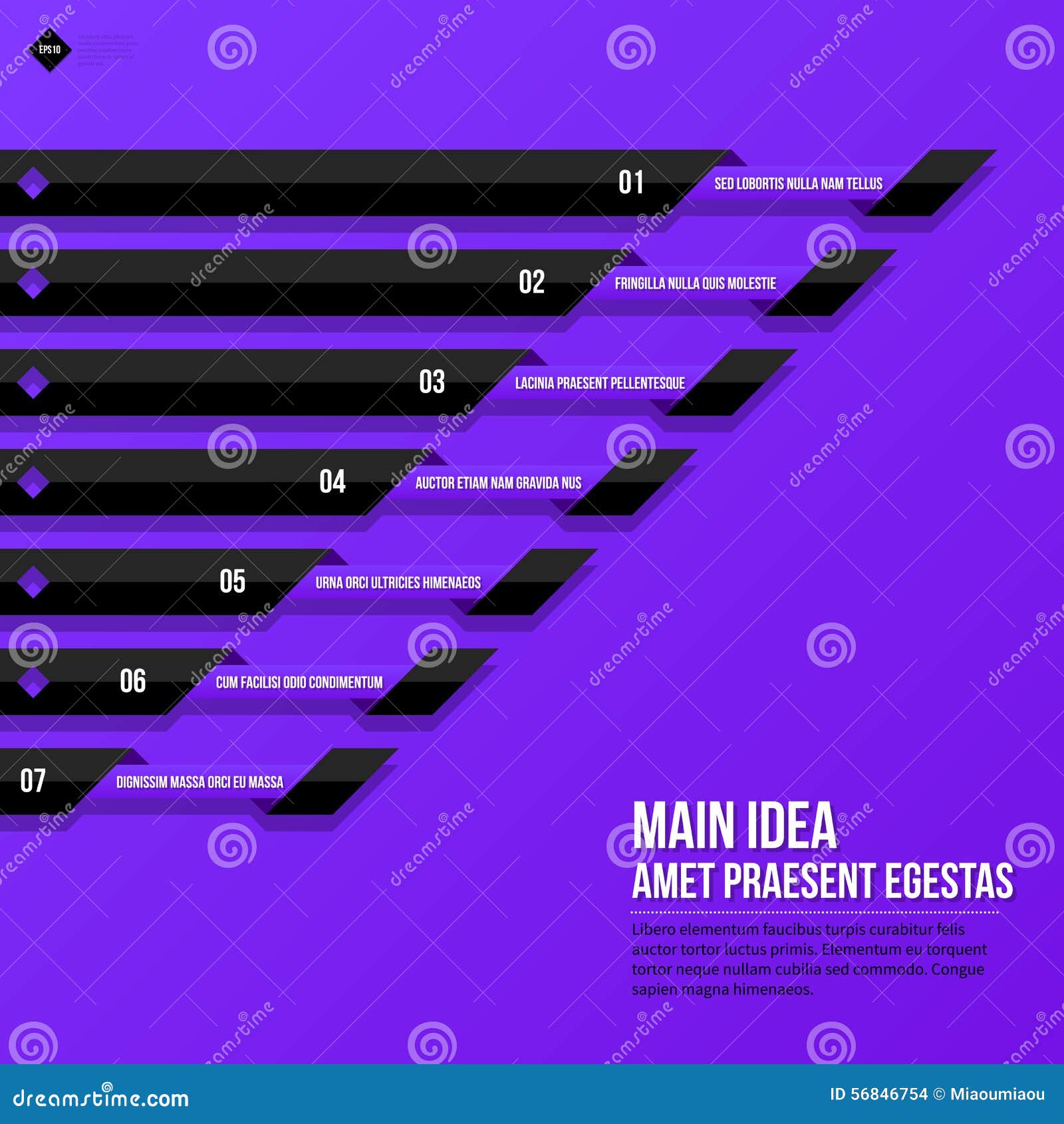 Vector Chart Template with Horizontal Elements. Stock Vector ...