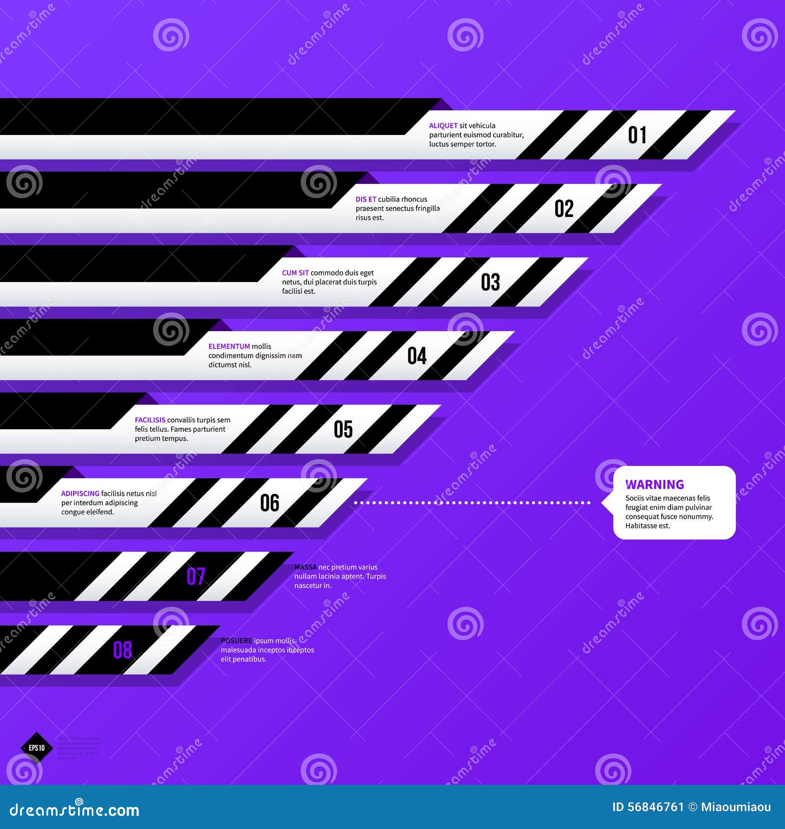 Vector Chart Template with Horizontal Elements. Stock Vector ...