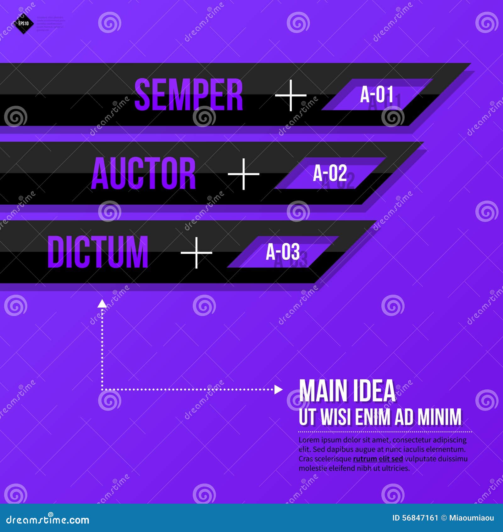 Vector Chart Template with Horizontal Elements. Stock Vector ...