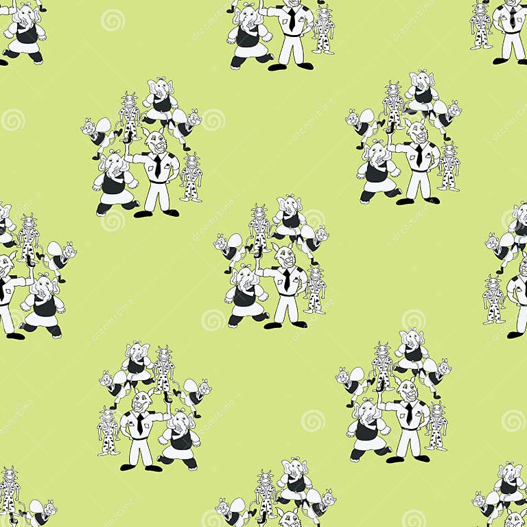 Vector Chartreuse Green Playful Bunch of Black and White ...