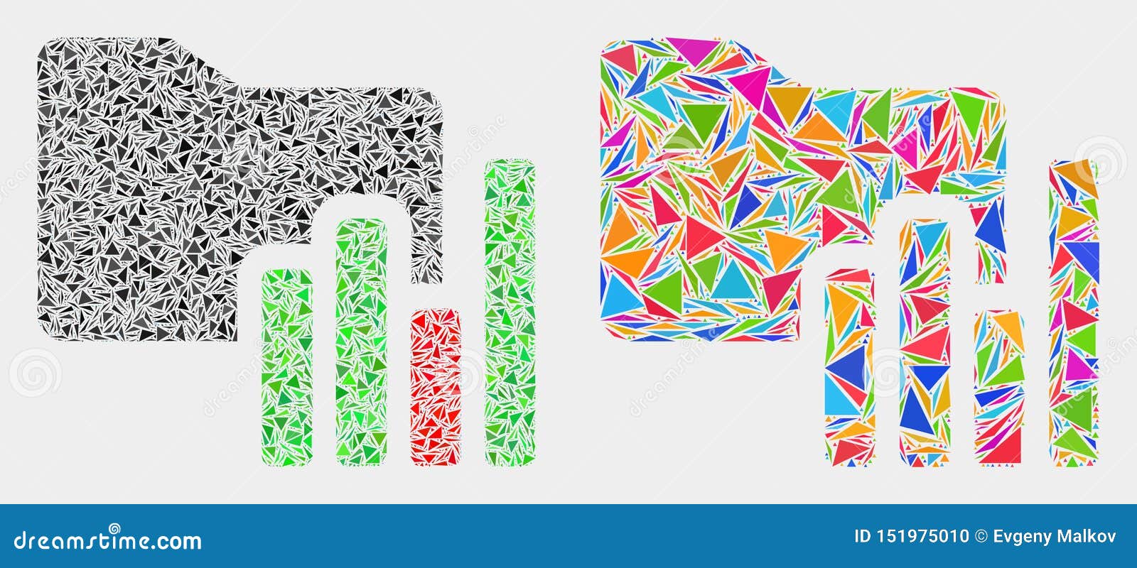 Vector Charts Folder Mosaic Icon of Triangle Items Stock Vector ...