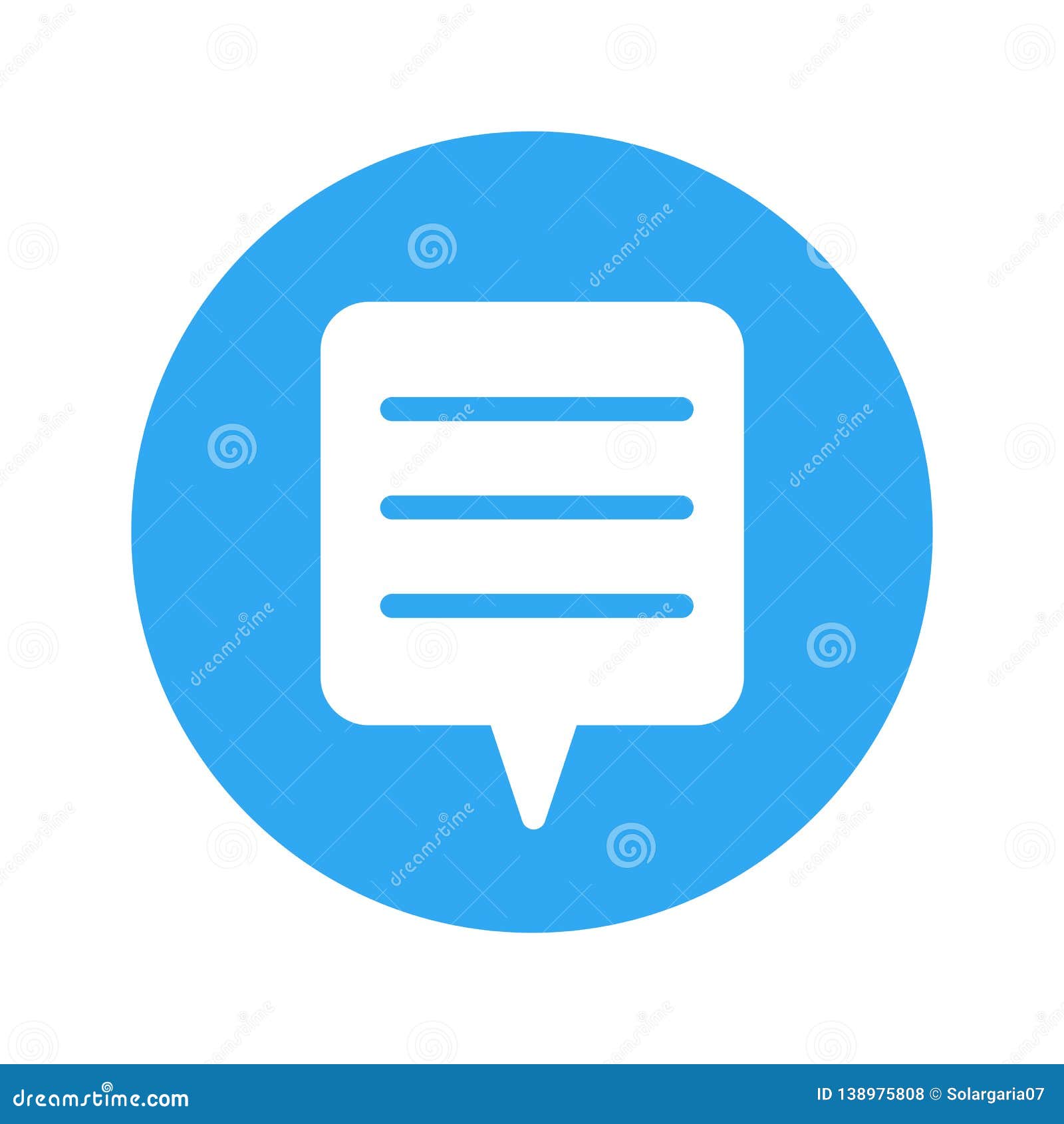 Vector of Chat Icon in Blue Circle Line - Vector Iconic Design Stock ...