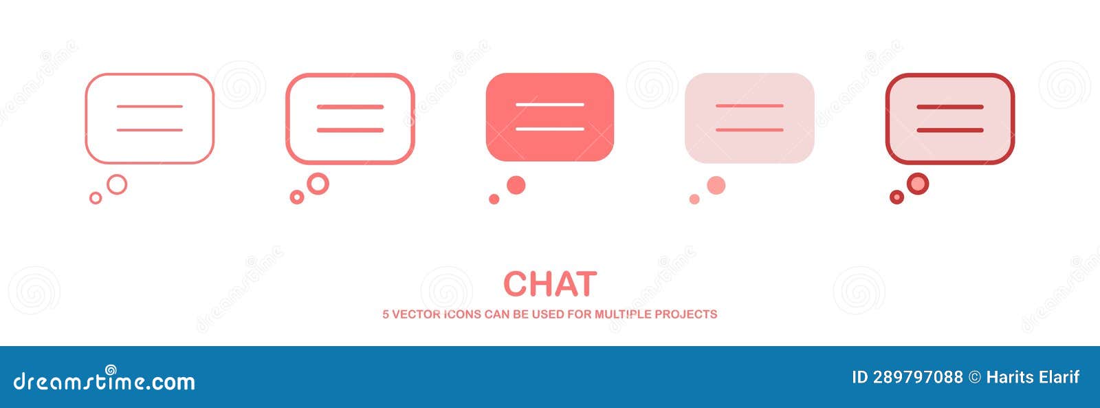 Vector Chat Icon Collection Flat Design. Message Vector. Texting Symbol ...