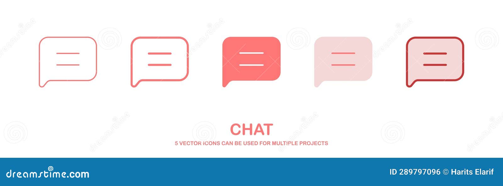 Vector Chat Icon Collection Flat Design Message Vector Texting Symbol Stock Vector