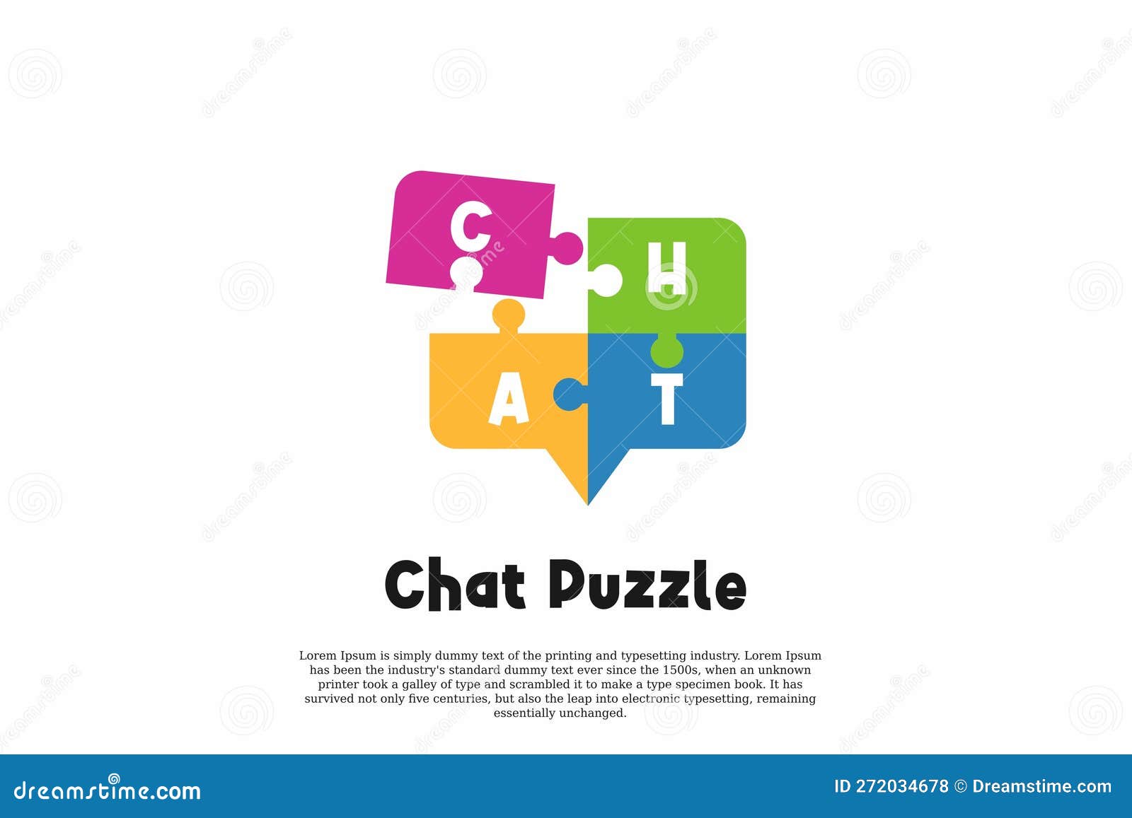 Vector Chat Puzzle Logo Template Stock Vector - Illustration of ...