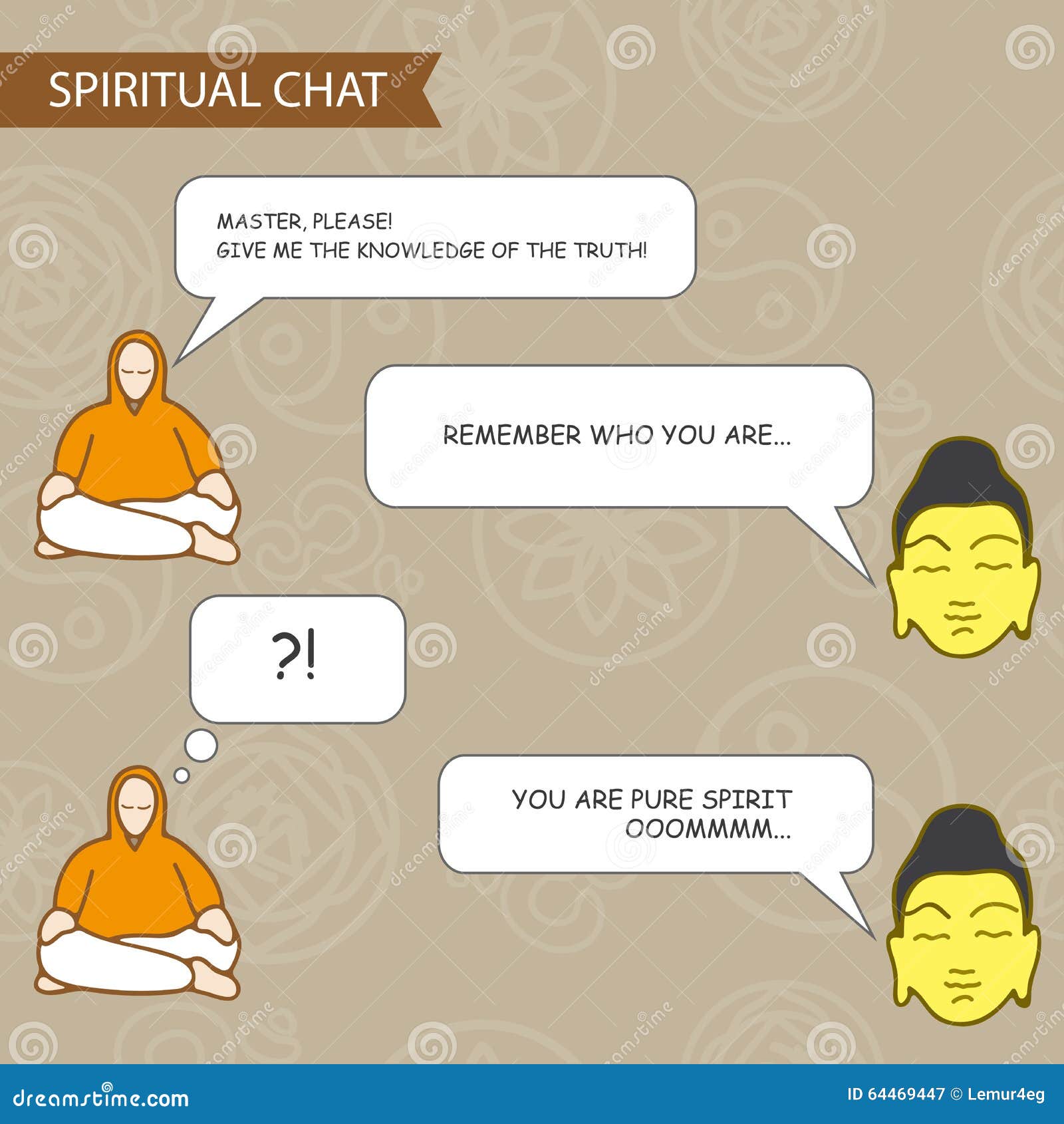 Zen Master And Disciple Vertical Horizontal Vector Illustration ...