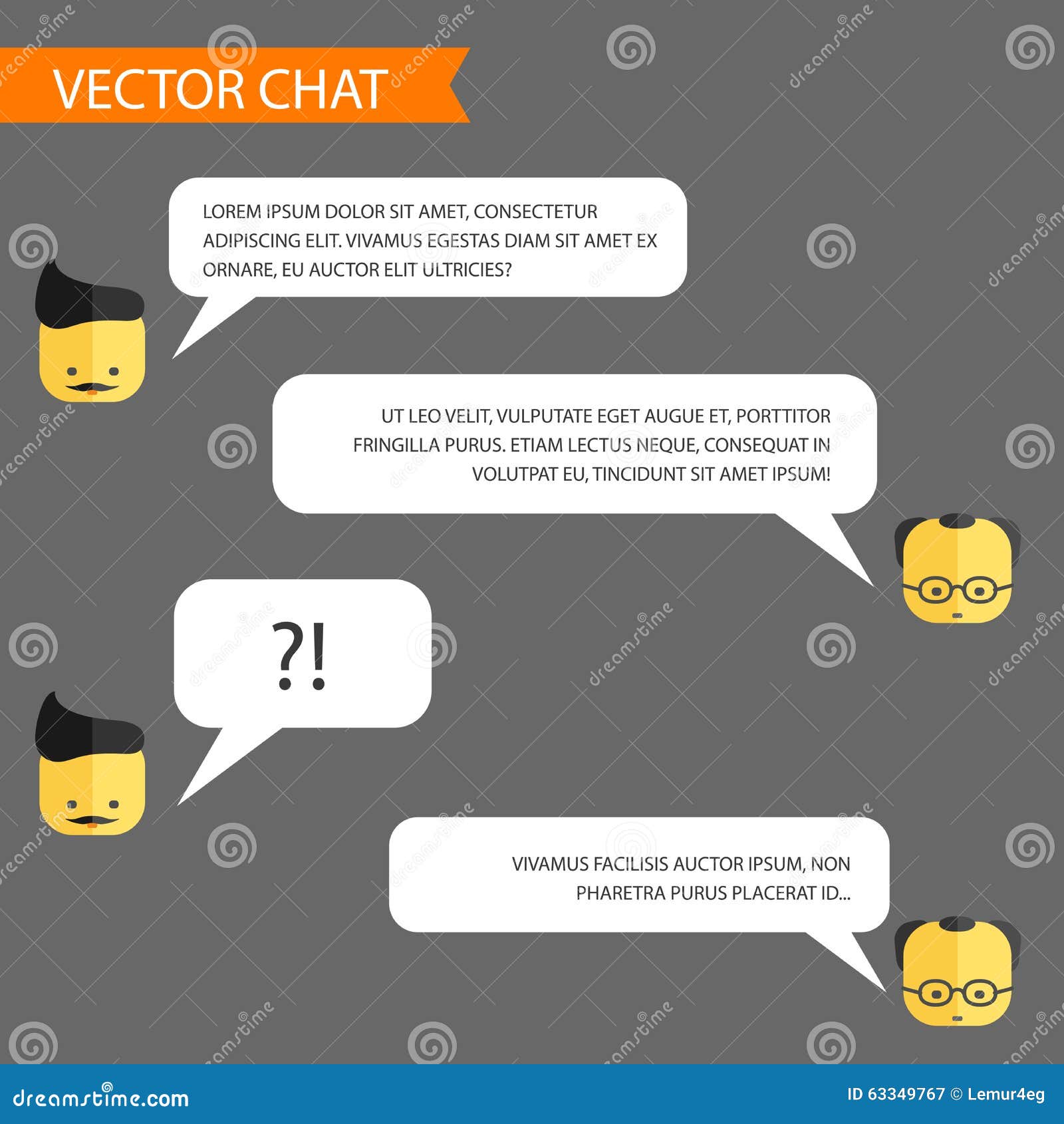Vector chat template stock vector. Illustration of mobile - 63349767