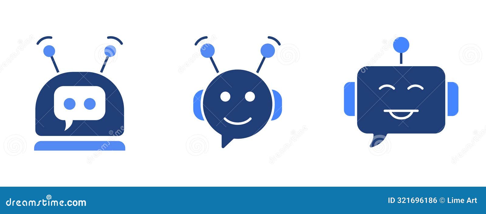 Chatbot On Blue Background. Artificial Intelligence Concept. Vector Illustration ...