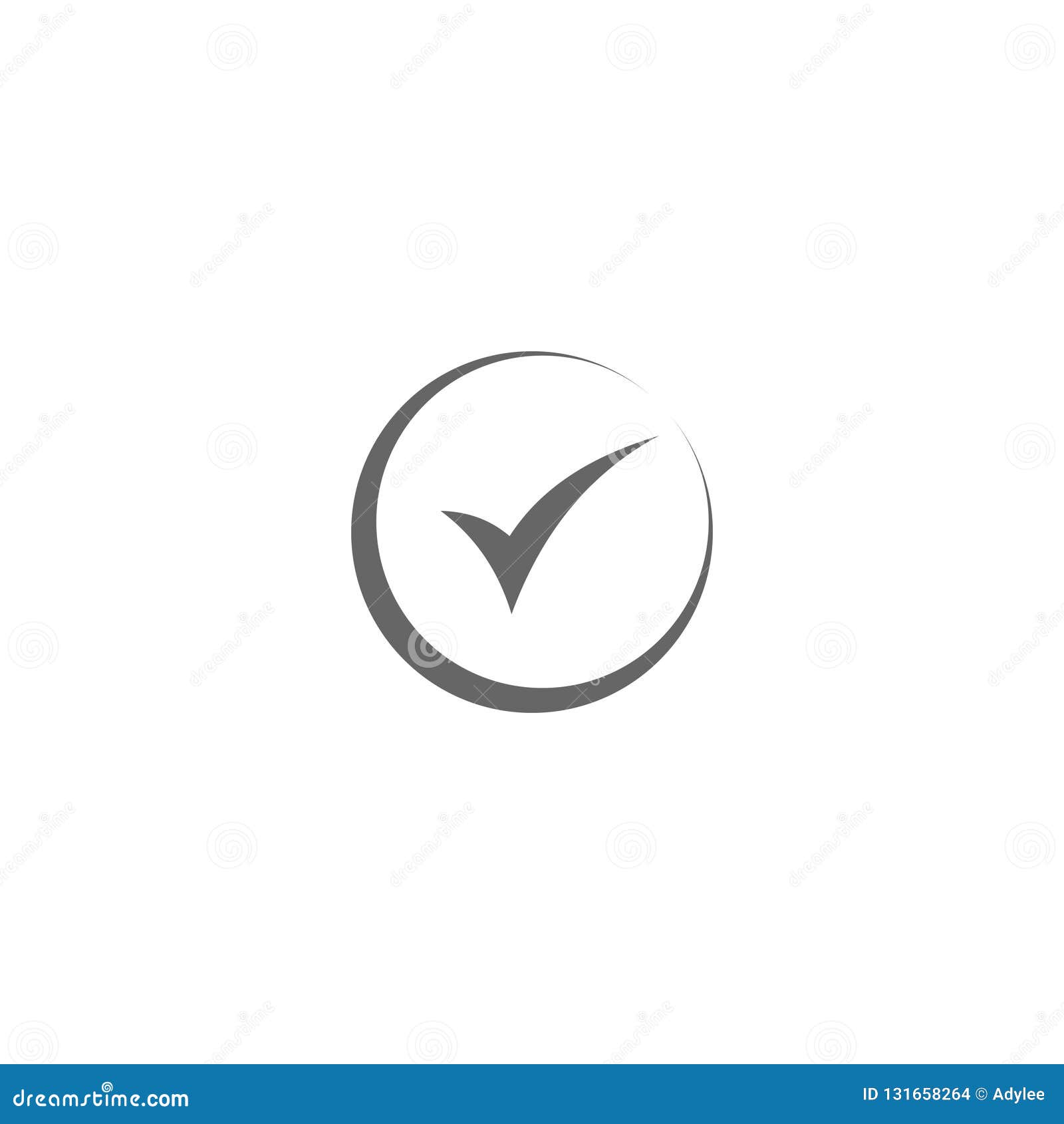 Vector Check Checkmark Flat Icon Round Simple Stock Photo ...