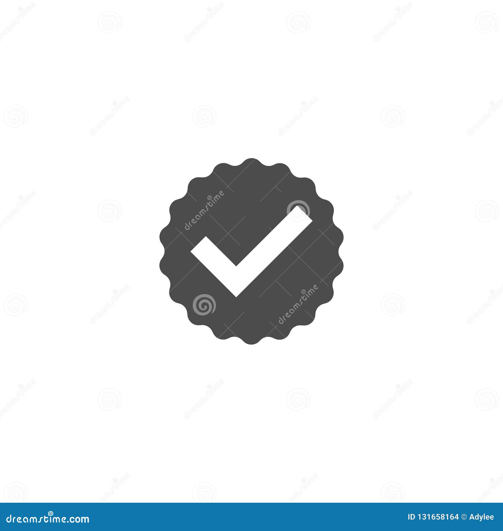 Vector Check Checkmark Flat Icon Round Simple Stock Photo ...