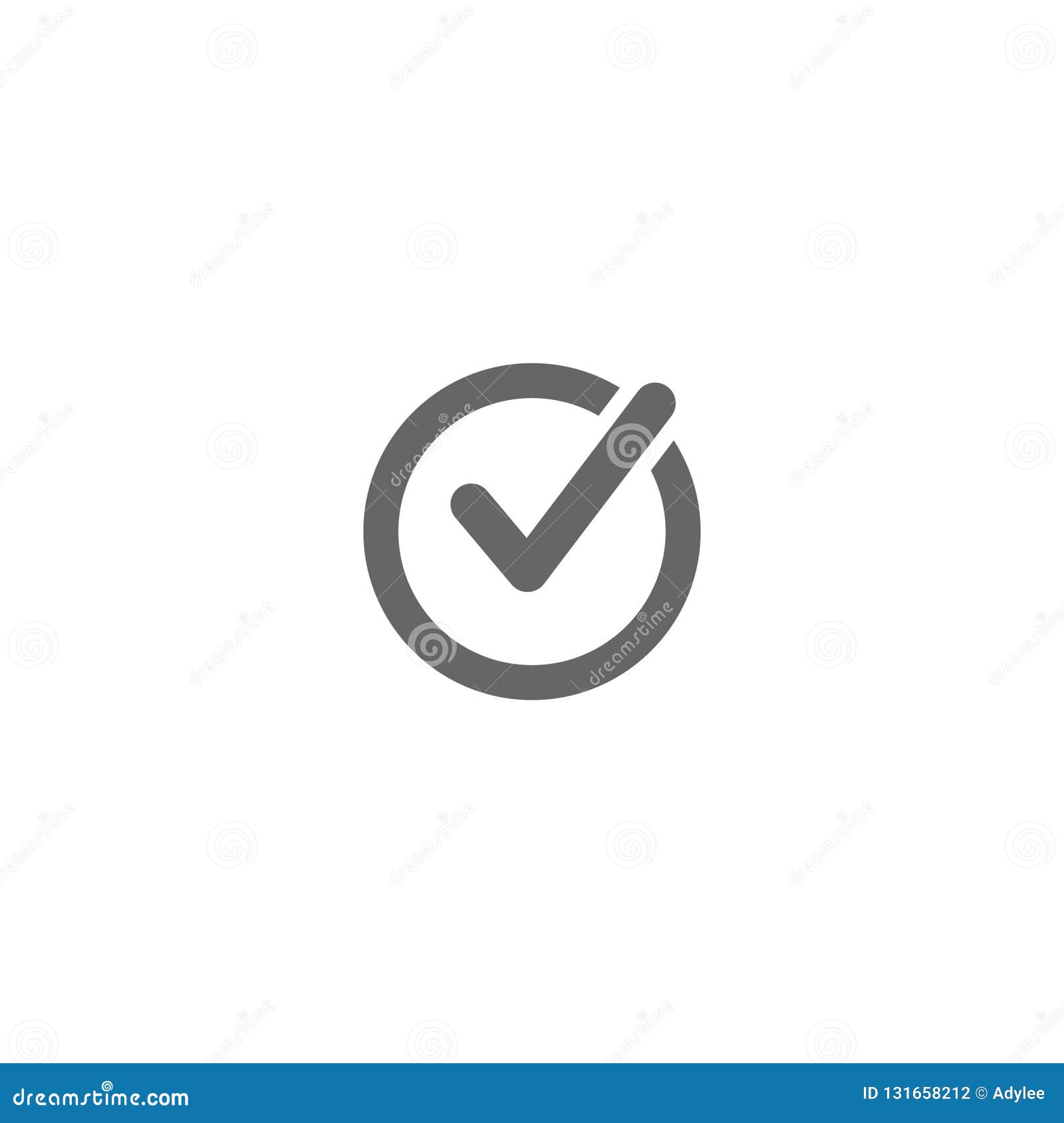 Vector Check Checkmark Flat Icon Round Simple Stock Photo ...
