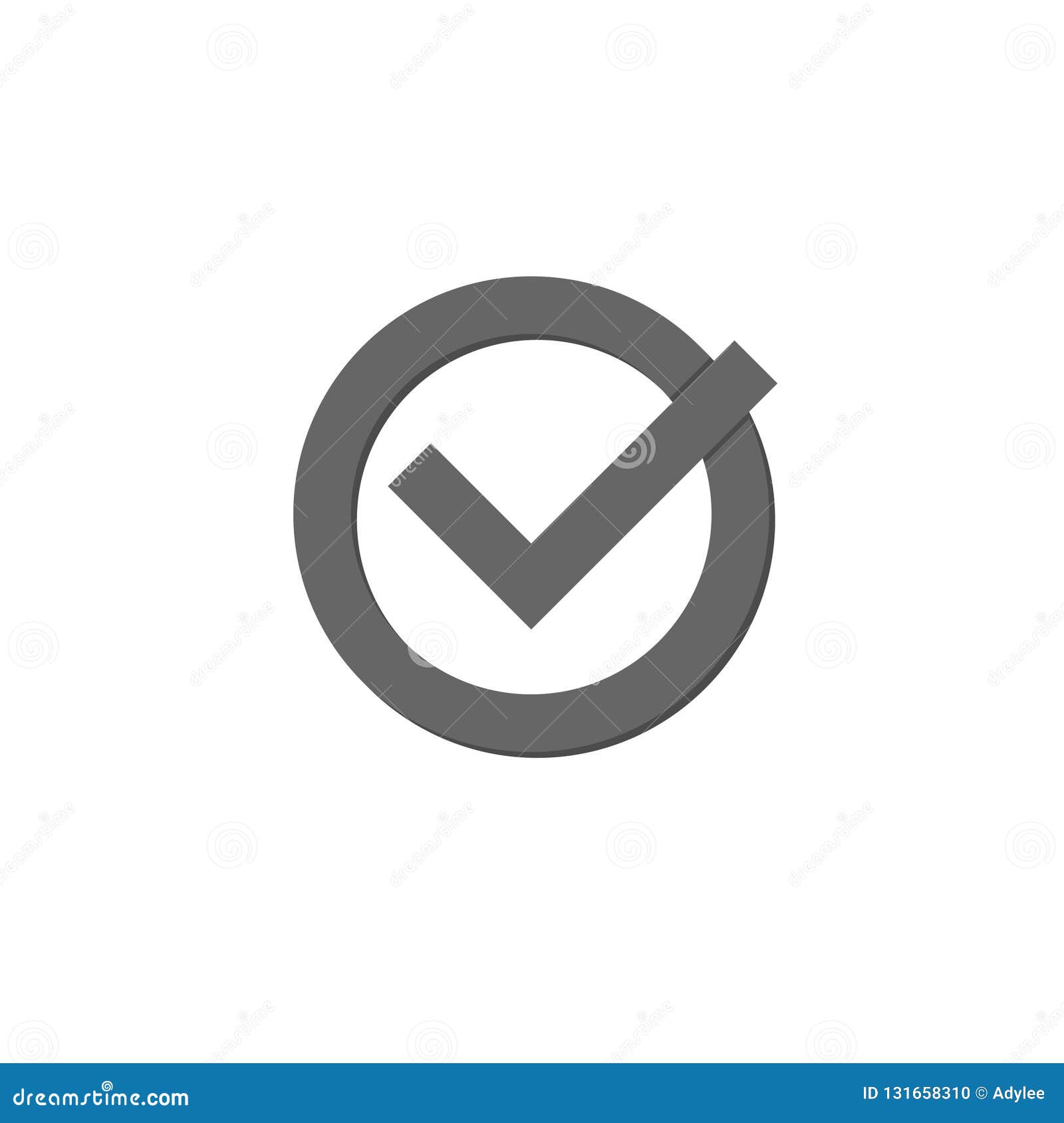 Vector Check Checkmark Flat Icon Round Simple Stock Photo ...
