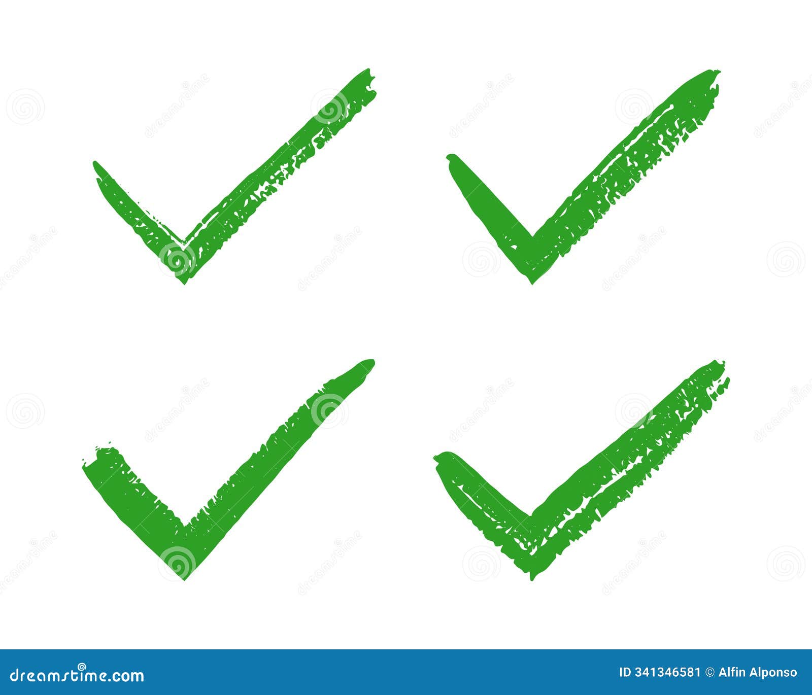 Vector Check Icon Set with Grunge Style Stock Illustration ...