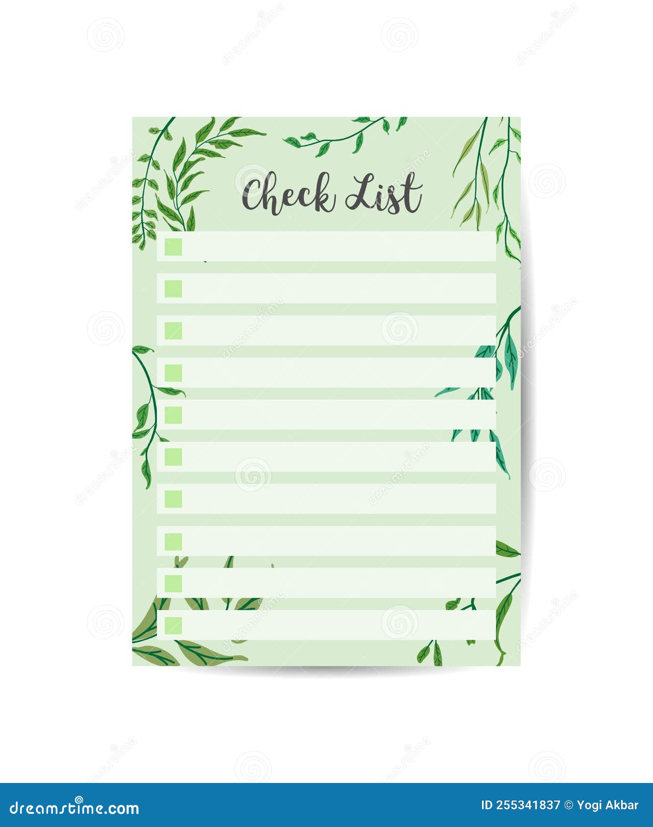 Vector Check List Decorated with Floral Illustration Vector Stock ...