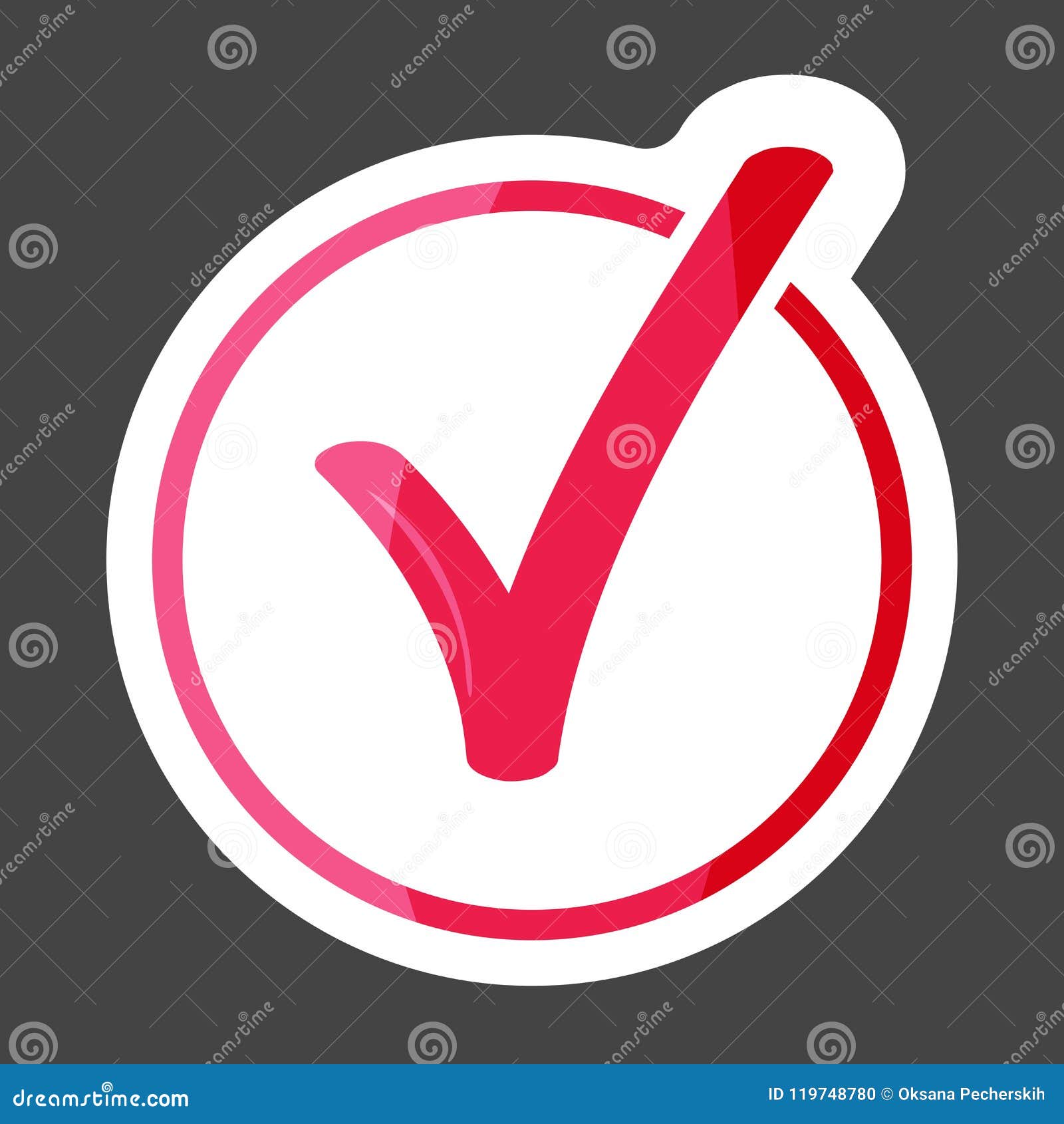 Vector Check Mark Icon Colored Sticker. Layers Grouped for Easy Stock ...