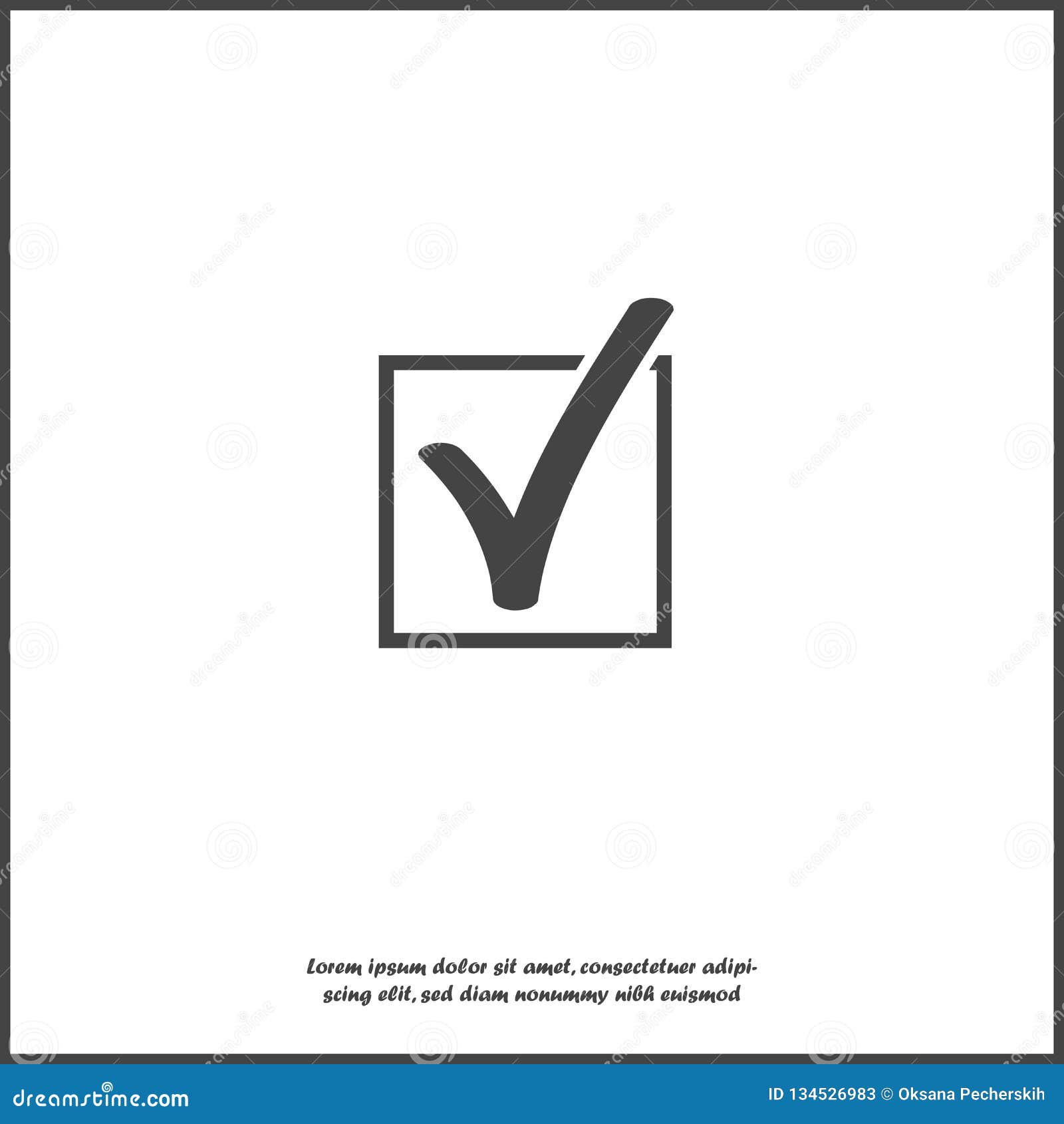 Vector Check Mark Icon In Squared On White Isolated Background. Layers ...