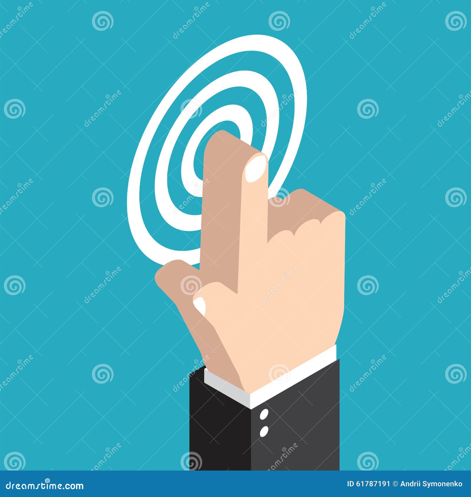 Vector Check Mark Icon, Touch Icon, Flat Icons, Hand with Pressed ...