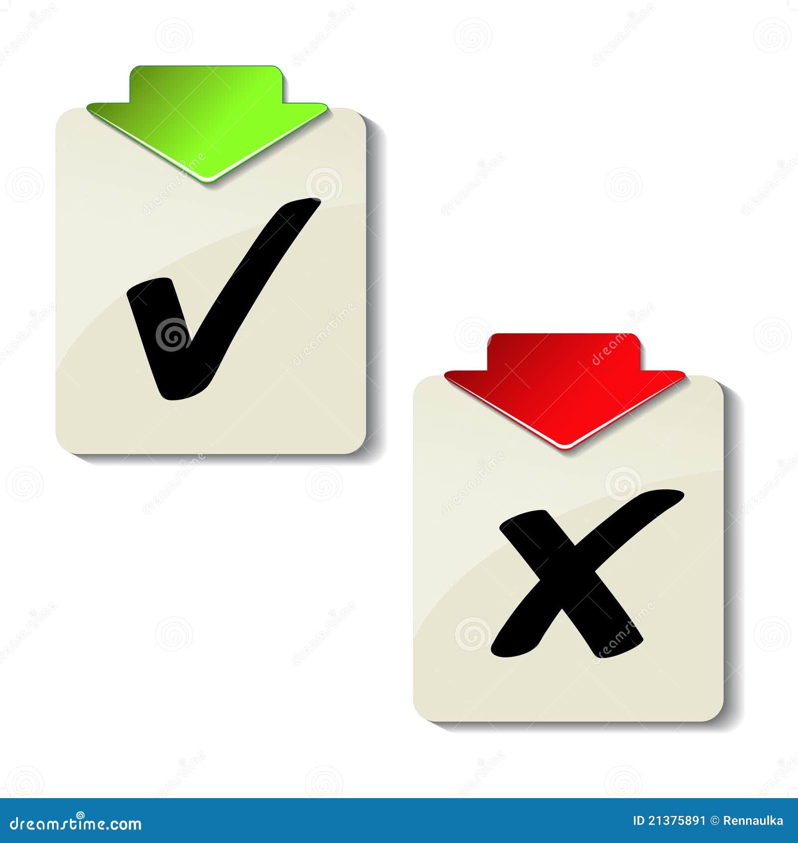 Vector check mark labels stock vector. Illustration of cross - 21375891