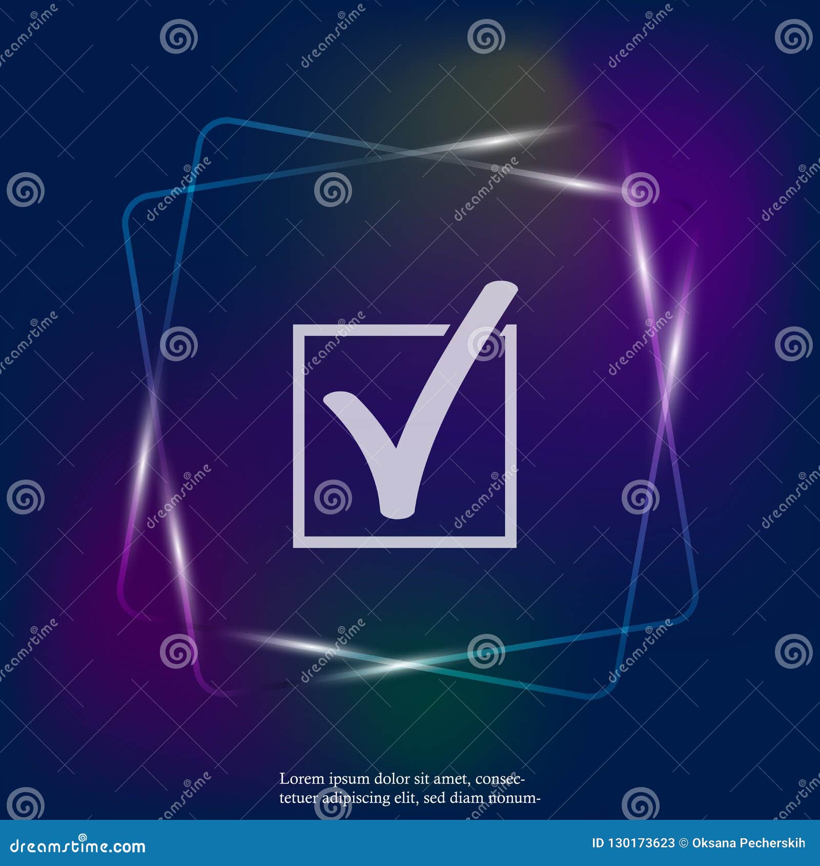 Vector Check Mark Neon Light Icon. Layers Grouped for Easy Editing ...