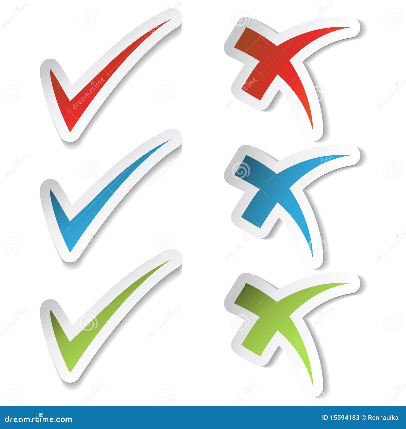 Vector check mark stickers stock vector. Illustration of select - 15594183