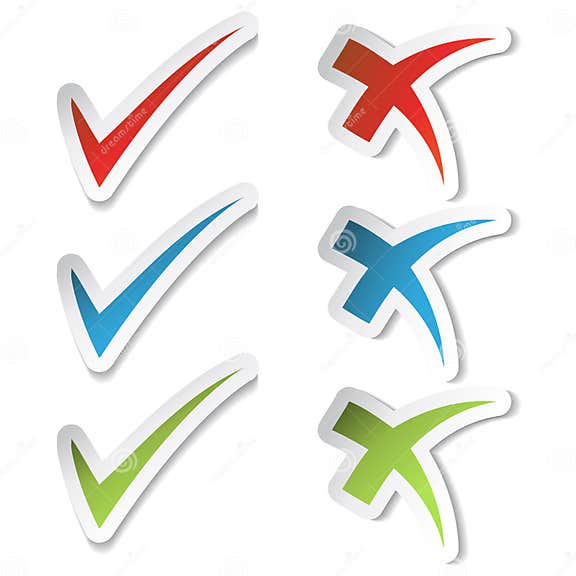 Vector check mark stickers stock vector. Illustration of select - 15594183