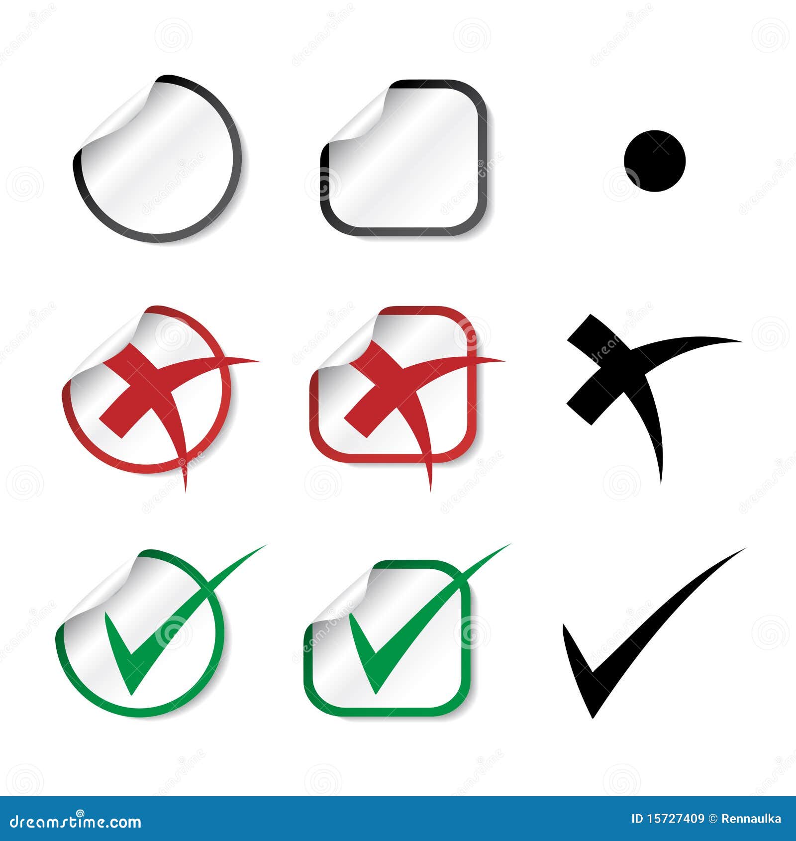Vector check mark stickers stock illustration. Illustration of element ...