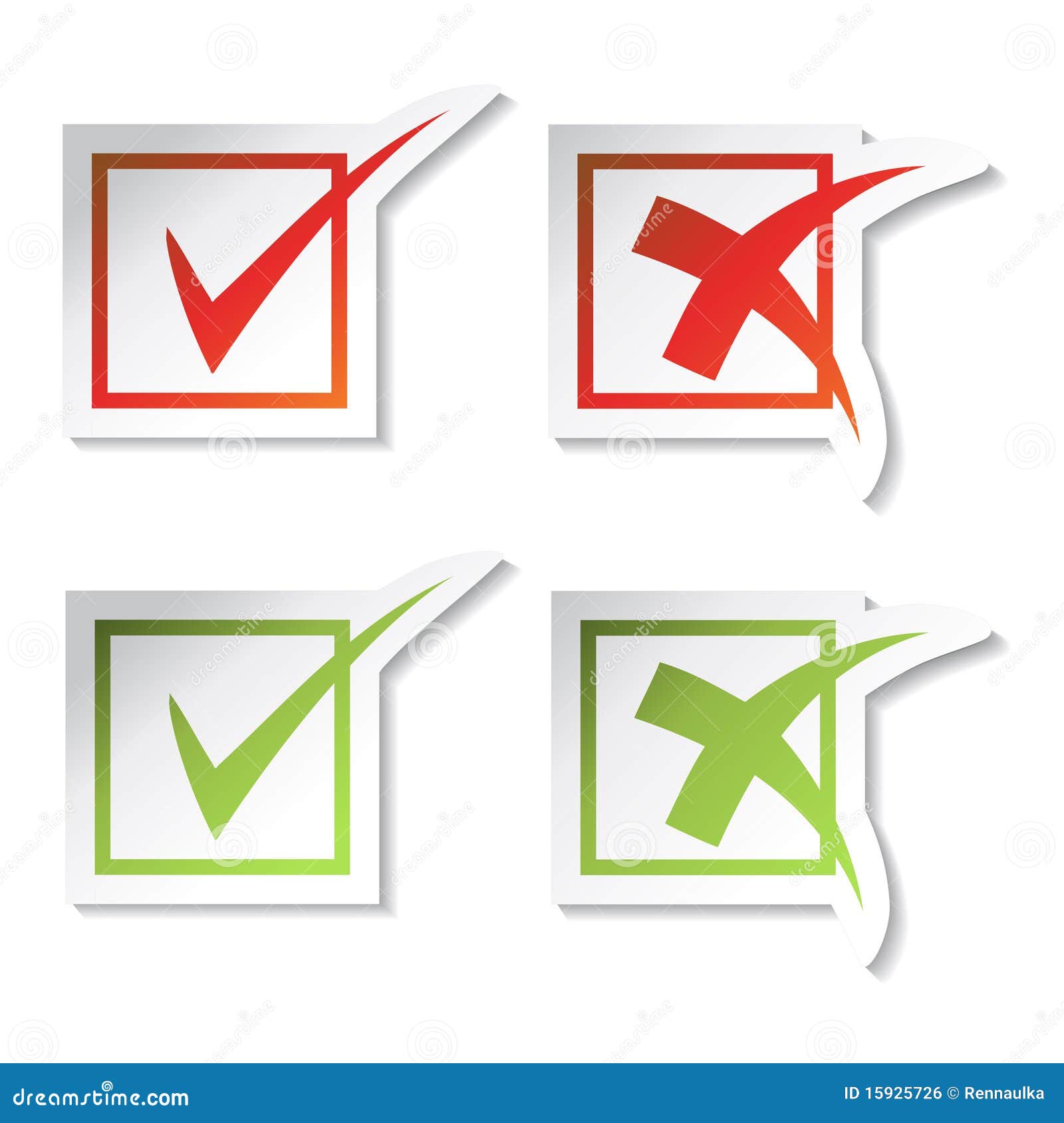 Vector check mark stickers stock vector. Illustration of select - 15925726