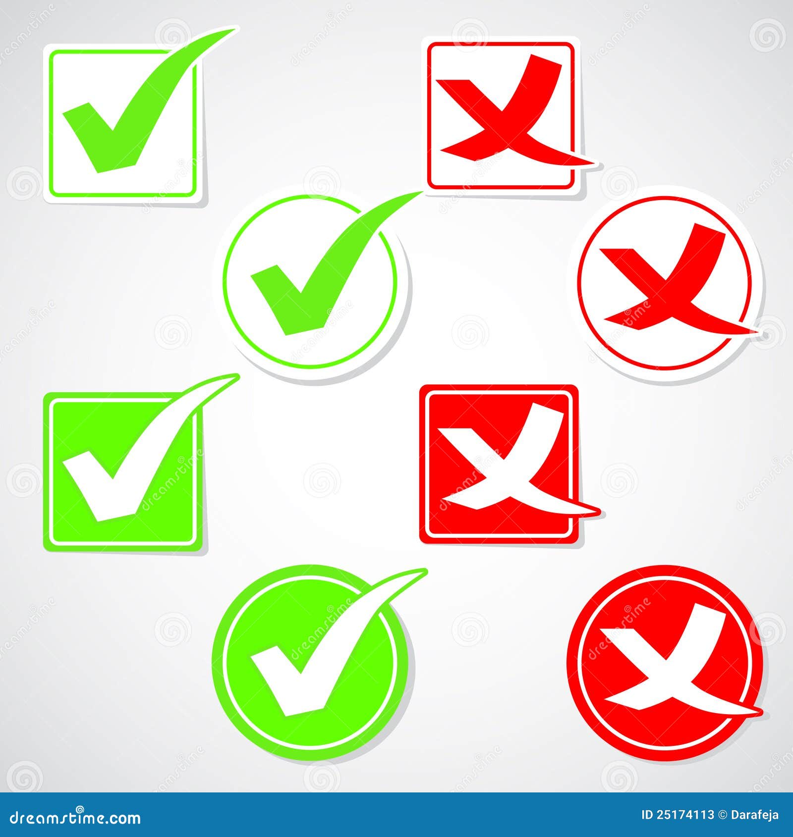 Vector check mark stickers stock vector. Illustration of choose - 25174113