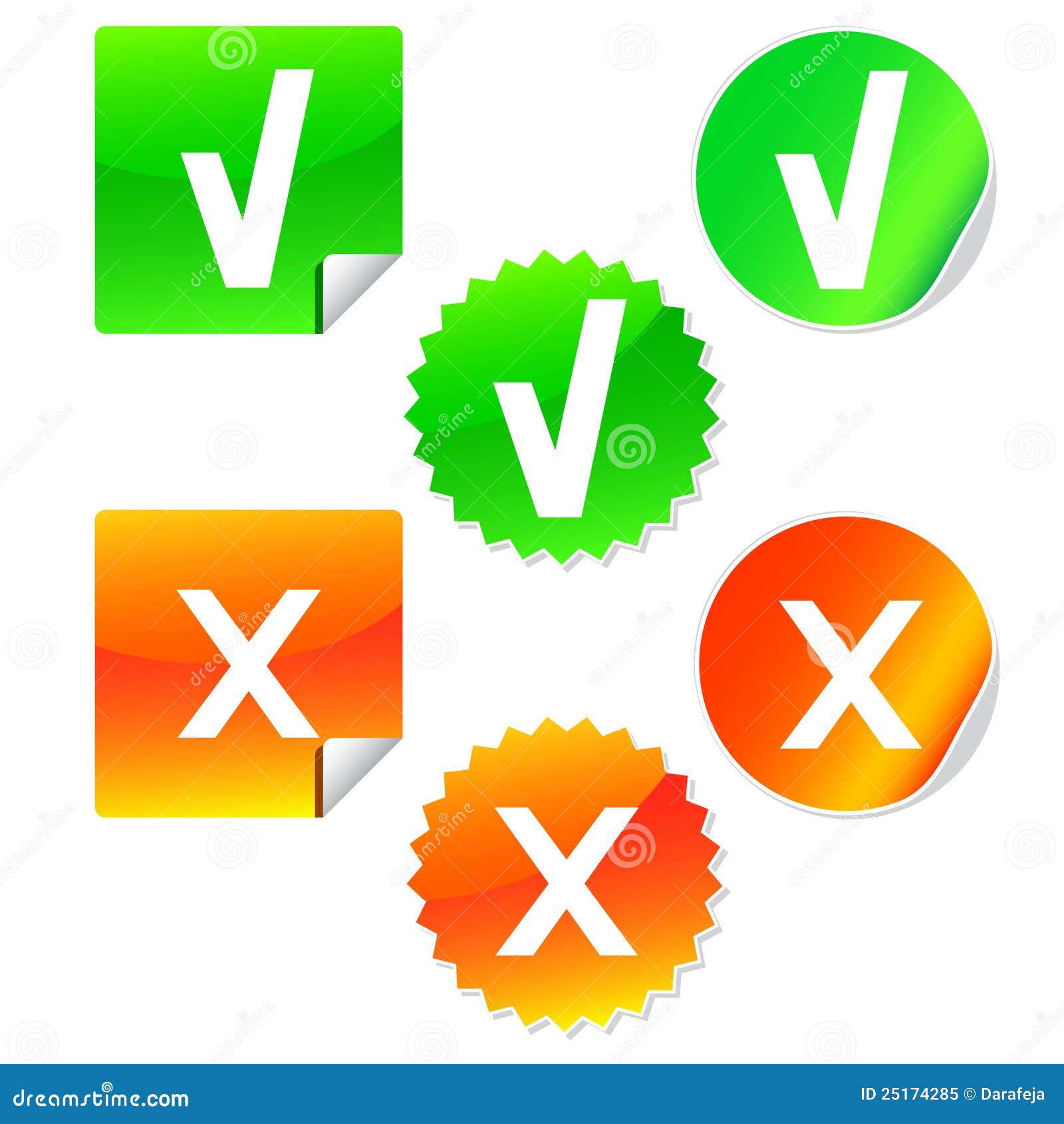 Vector check mark stickers stock vector. Illustration of option - 25174285