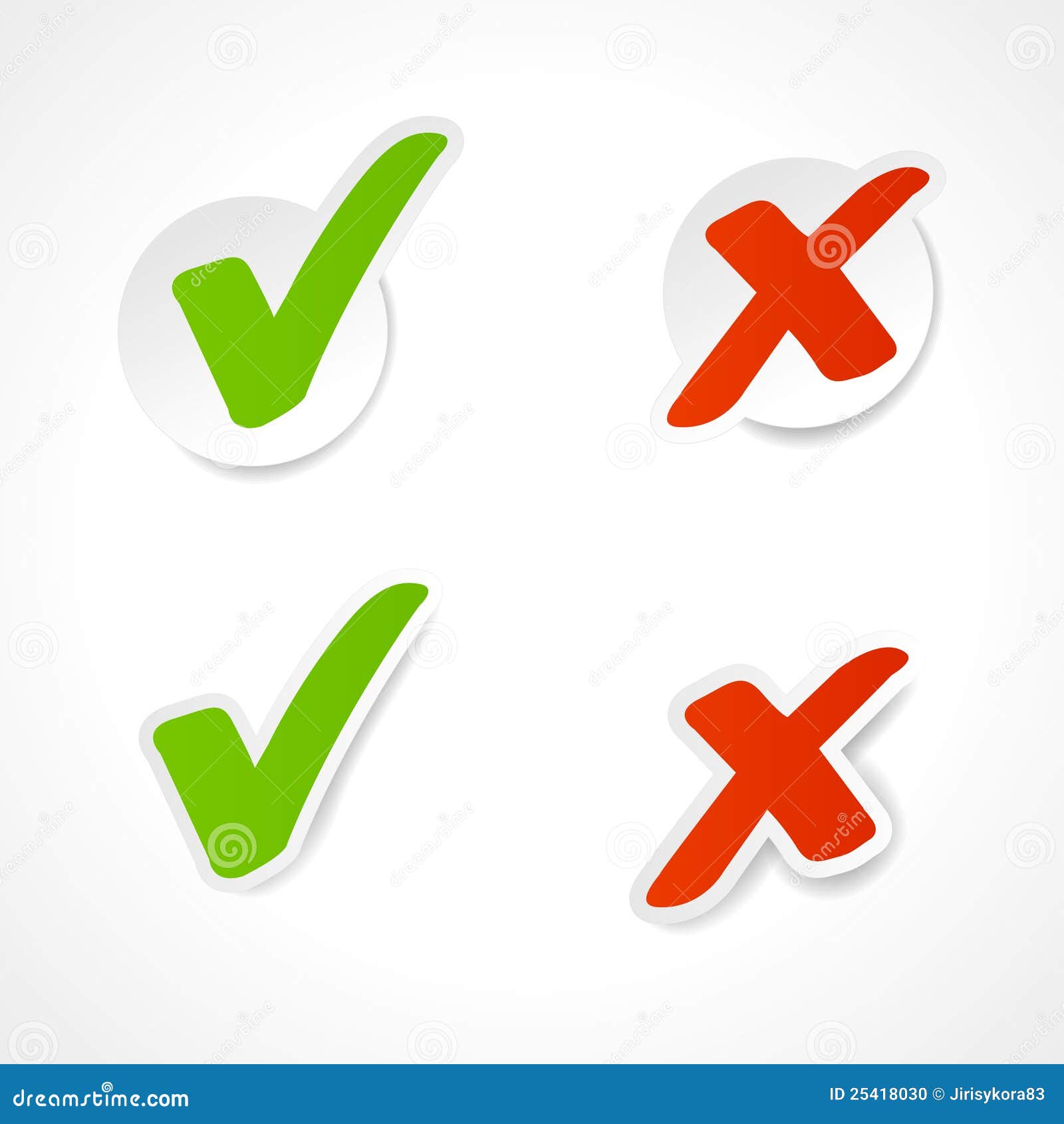 Vector Check Mark Stickers. Stock Vector - Illustration of button ...