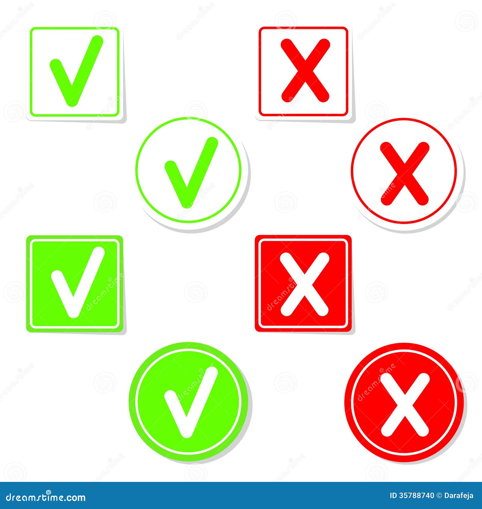 Vector check mark stickers stock vector. Illustration of paper - 35788740