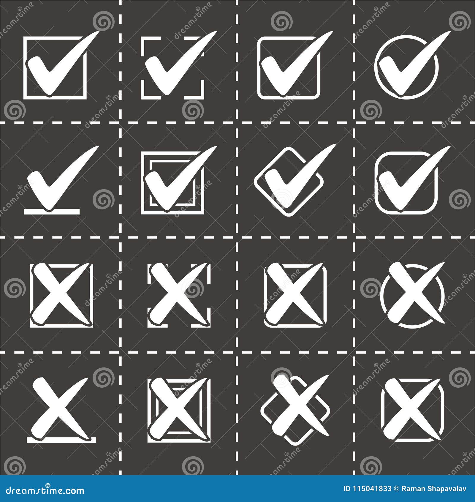 Vector Check Marks Icon Set Stock Vector - Illustration of check ...