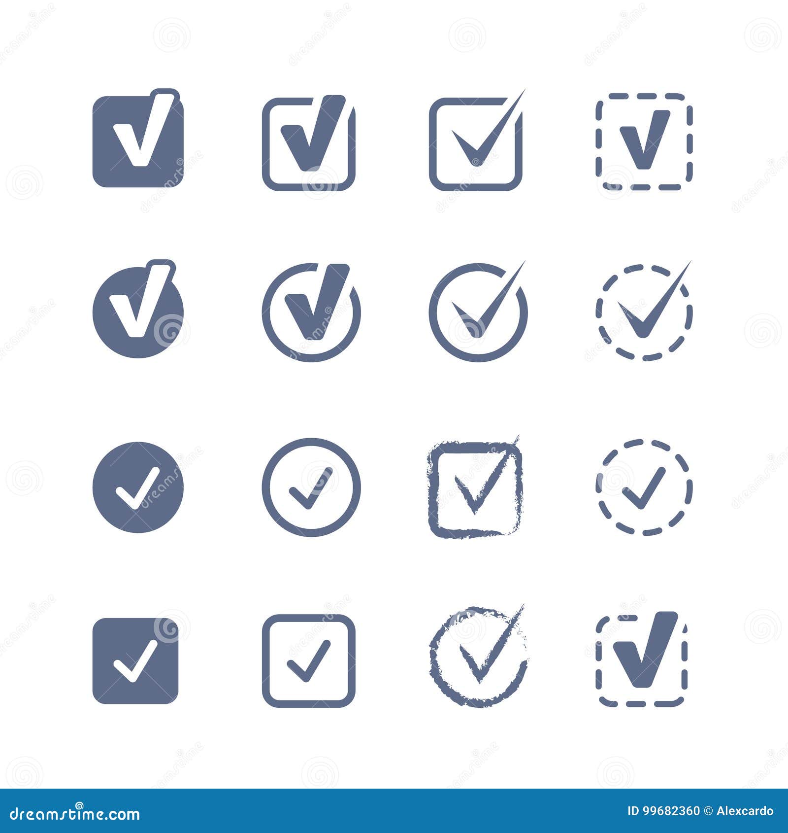 Vector checkboxes set stock vector. Illustration of favorite - 99682360