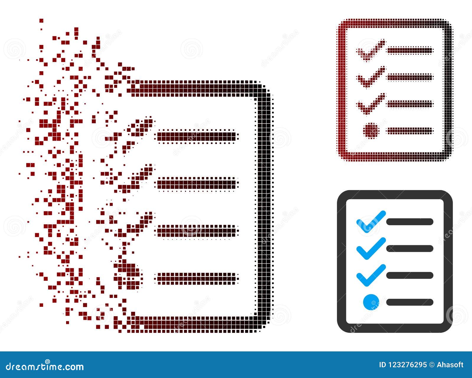 Disappearing Pixel Halftone Checklist Icon Stock Vector - Illustration ...