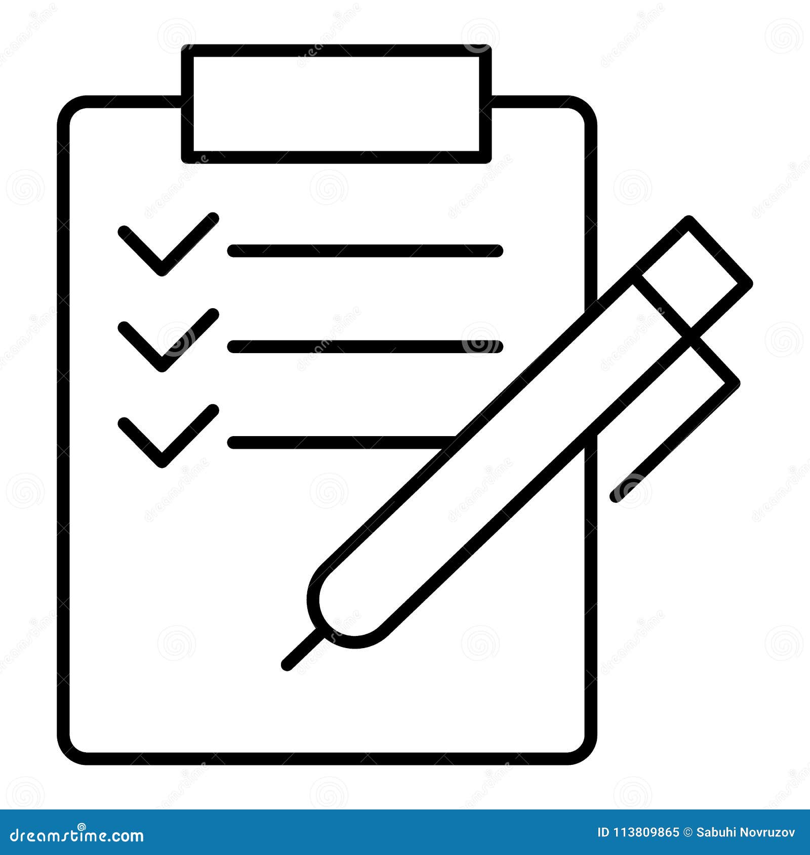 Vector Checklist Icon. Survey, Application Form With Check Marks, Tasks ...
